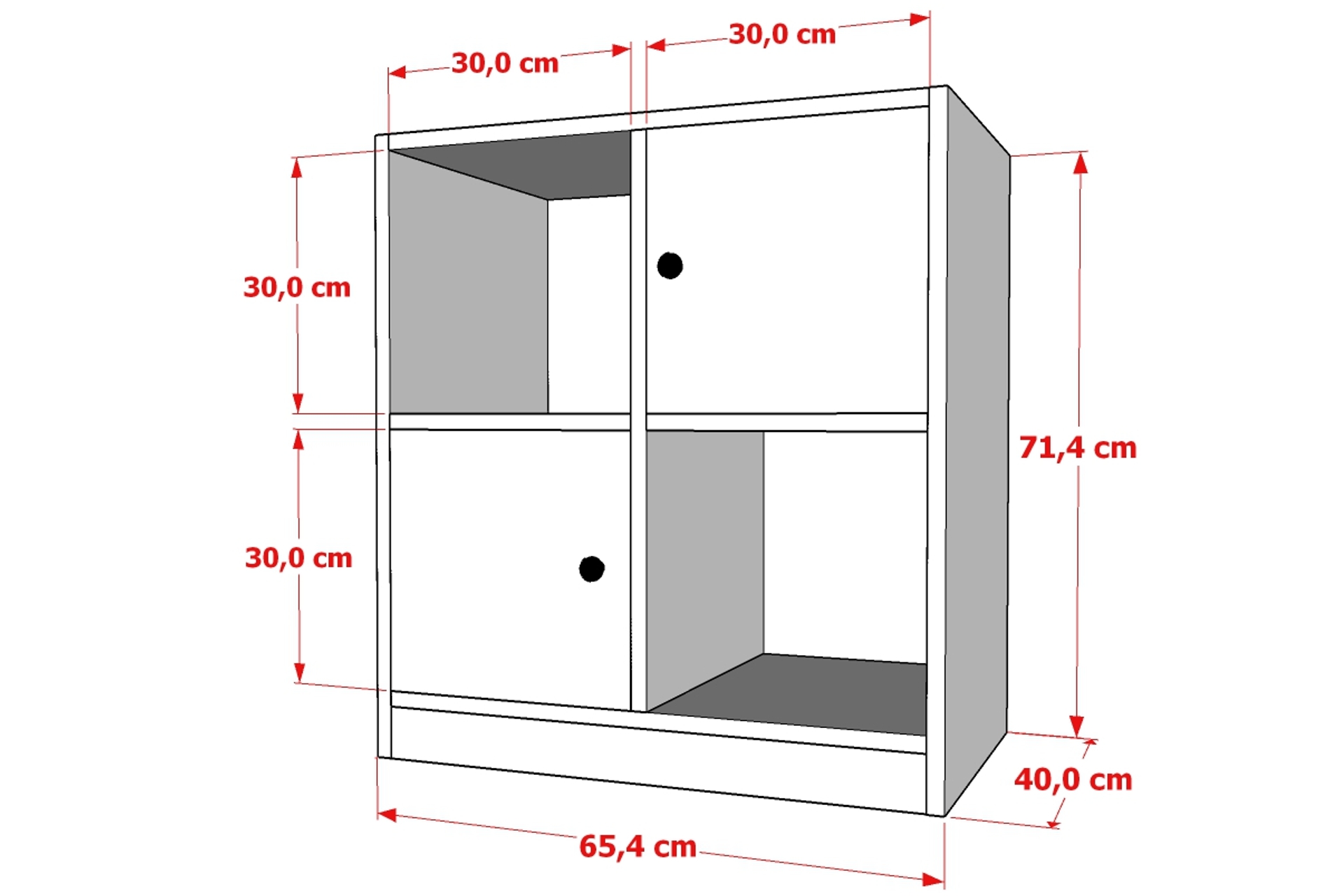 BKCONCEPT 2 KAPAKLI RAFLI KİTAPLIK, 65 CM, BEYAZ, KTP-1191-Ç FİYATI ...