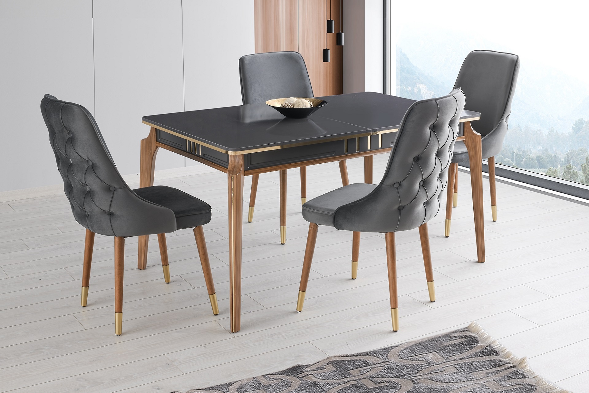 LEVENT DUMAN MASA, CEVİZ LAKE GRİ, 145X89 FİYATI - Vivense