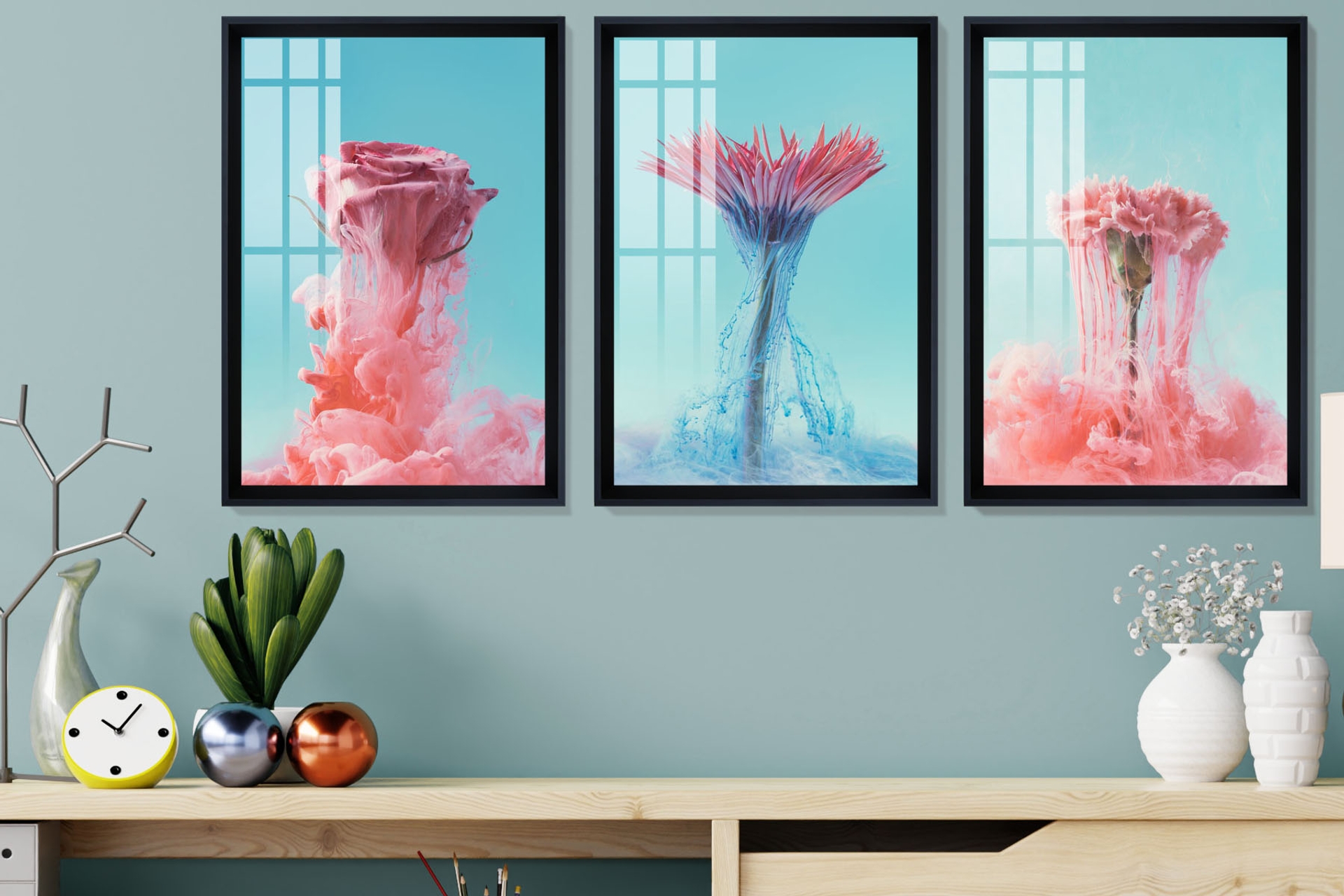 COLD FLOWERS TABLO SETİ, SİYAH ÇERÇEVE, 33X48 FİYATI - Vivense