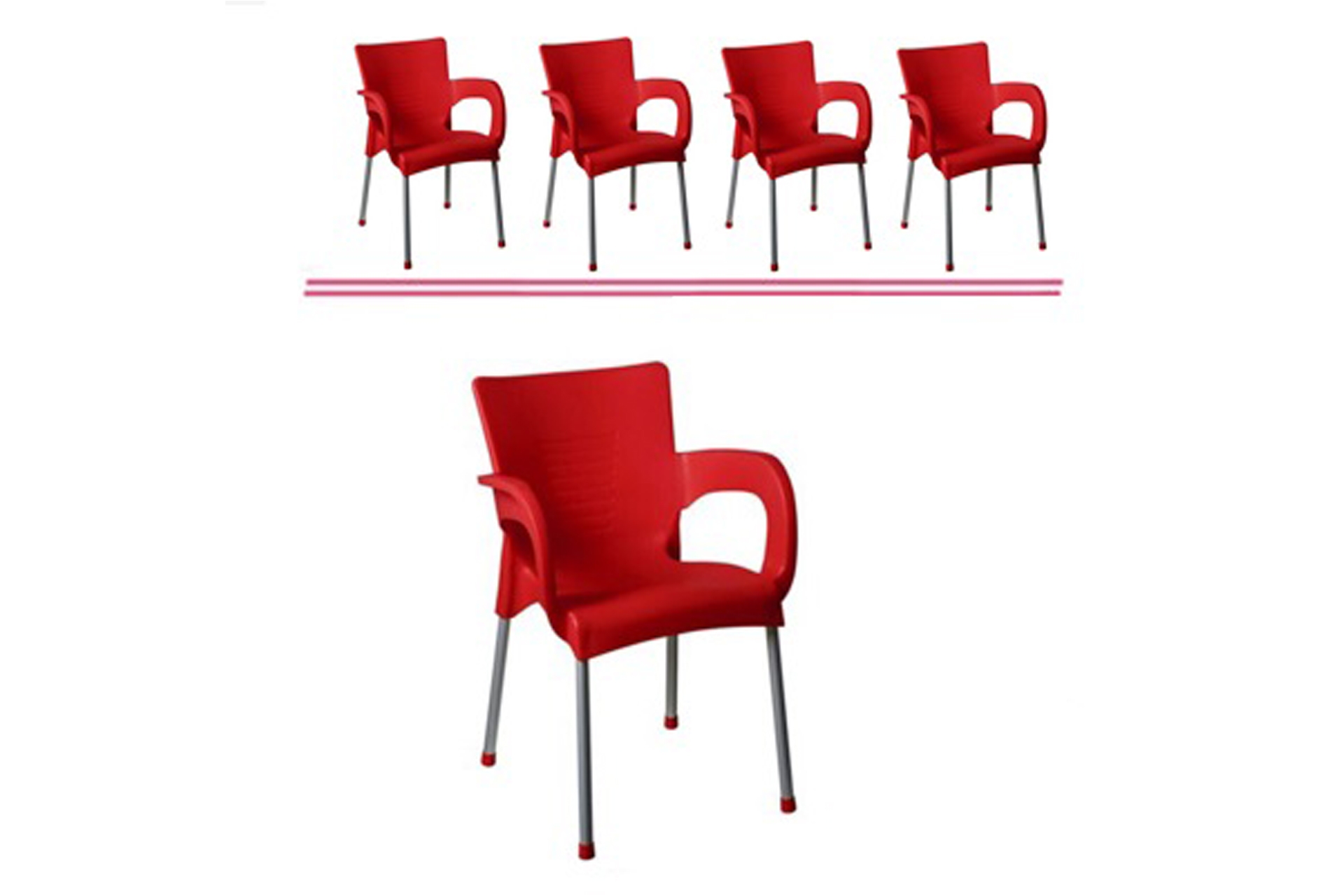 ESTELİA NETAKS AYDER UĞUR SANDALYE, KIRMIZI, 4 ADET FİYATI - Vivense