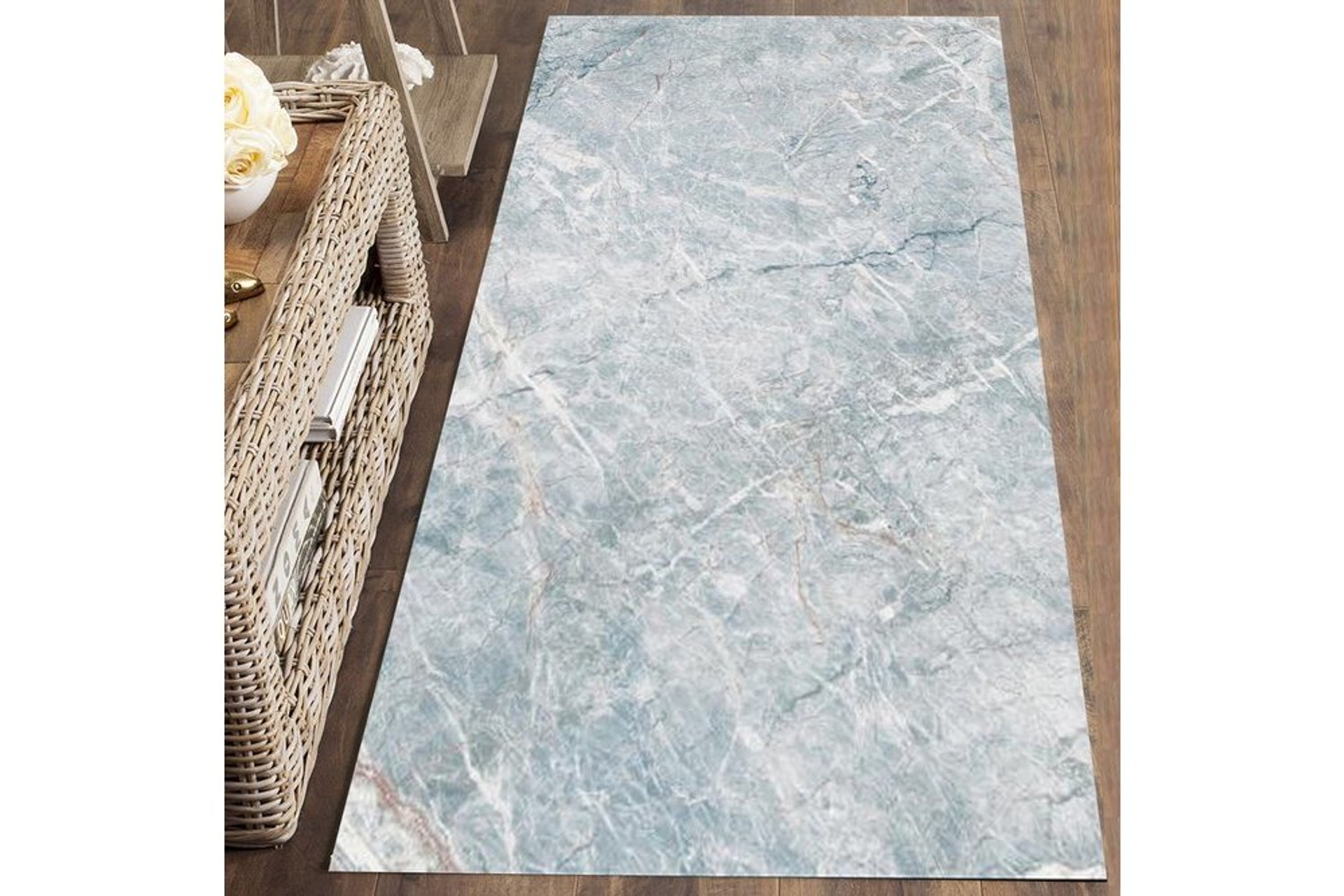 ELSE MAVİ MERMER MODERN DESENLİ SALON HALISI 80X150 FİYATI - Vivense