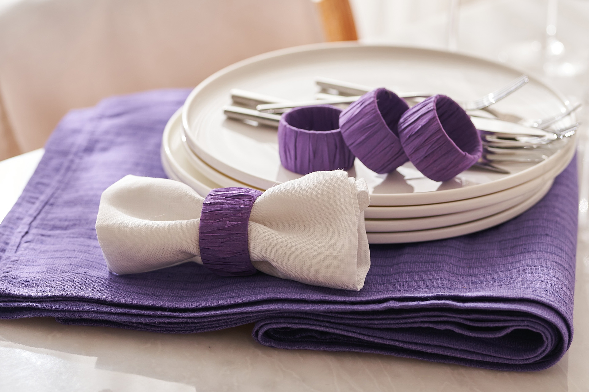 SIMPLE DÖRTLÜ PEÇETE HALKASI, MOR FİYATI - Vivense