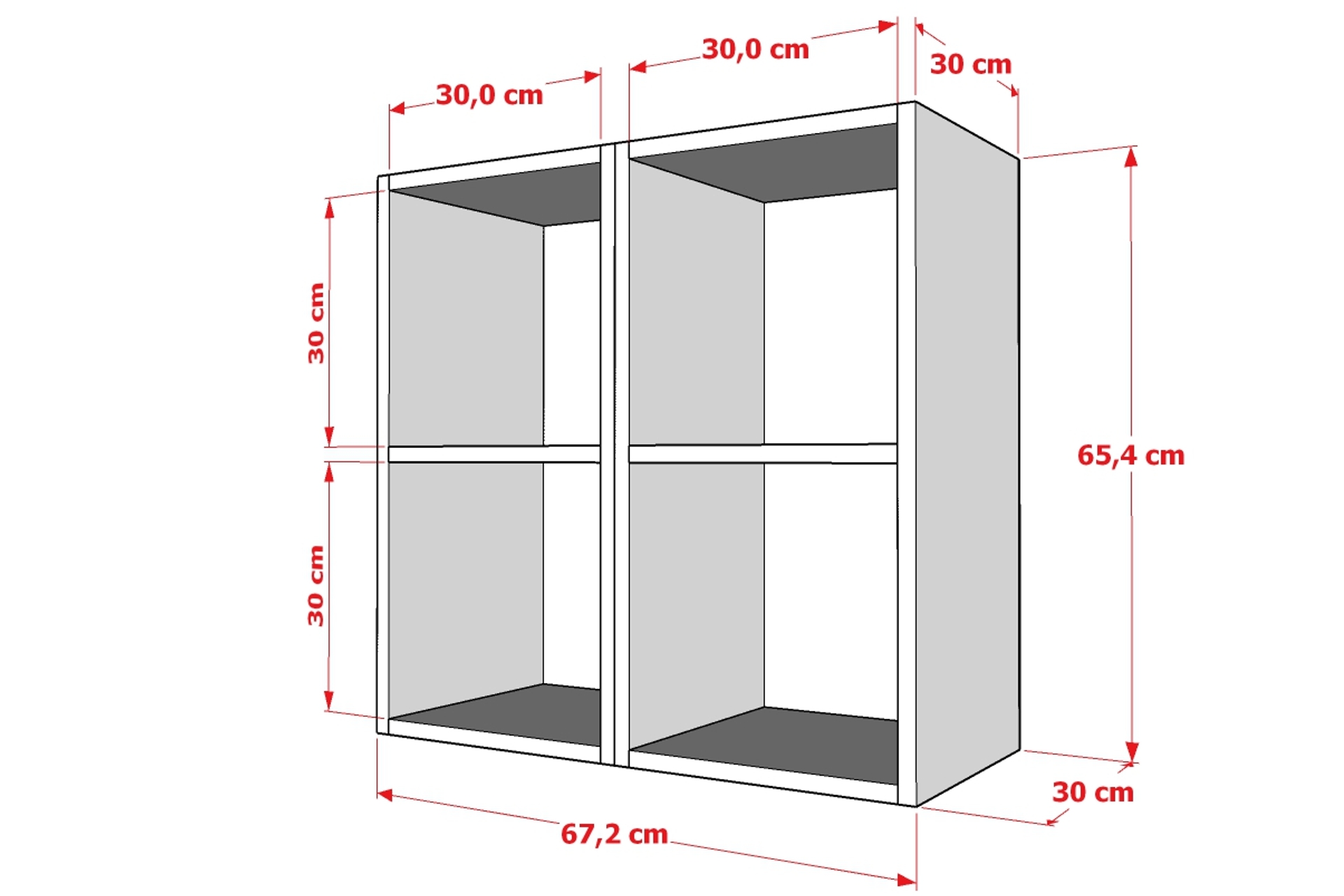 BKCONCEPT 4 RAFLI KİTAPLIK, 67 CM, BEYAZ, KTP-1210 FİYATI - Vivense