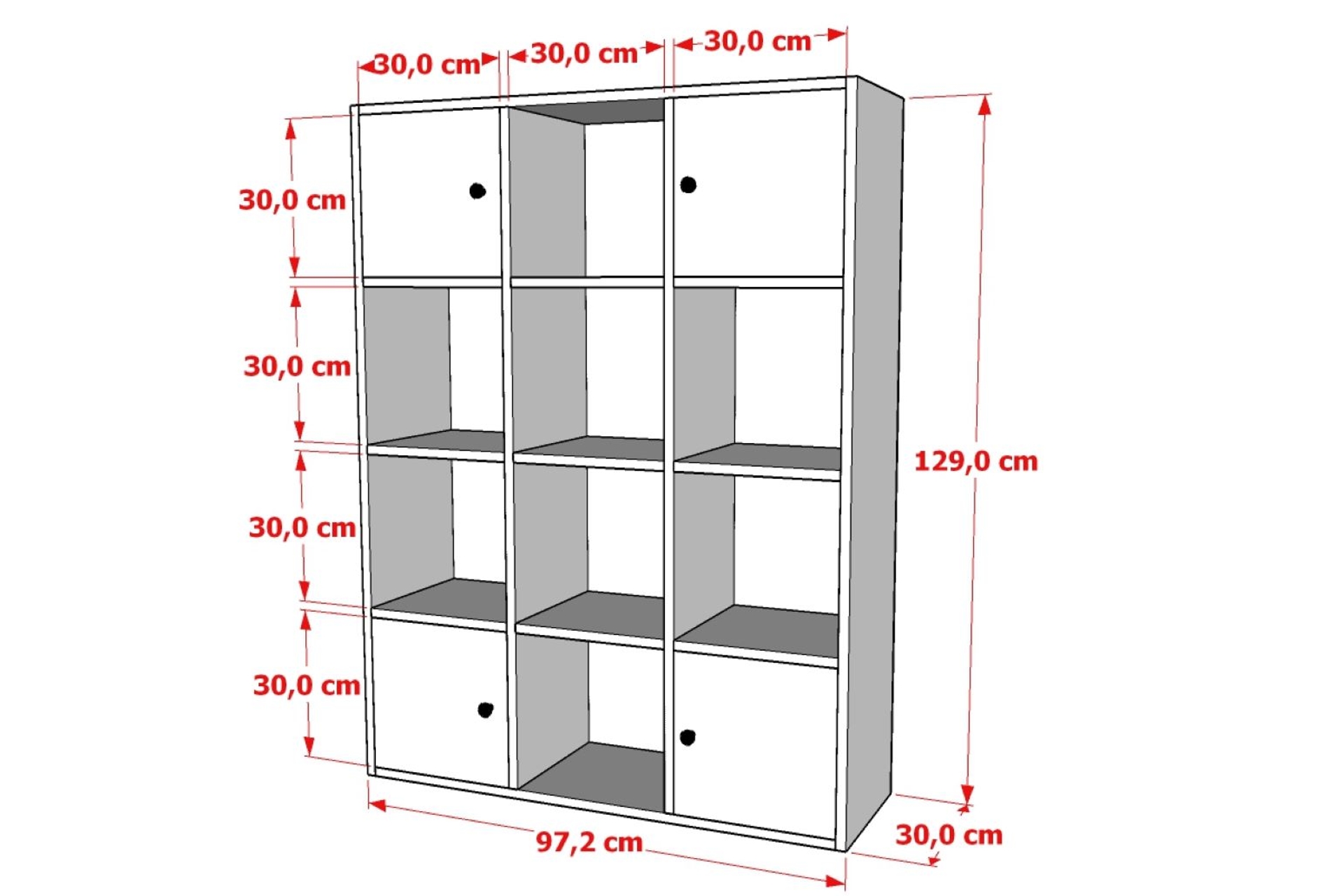 BKCONCEPT 4 KAPAKLI RAFLI KİTAPLIK, 97 CM, BEYAZ, KTP-1060-Ç FİYATI ...