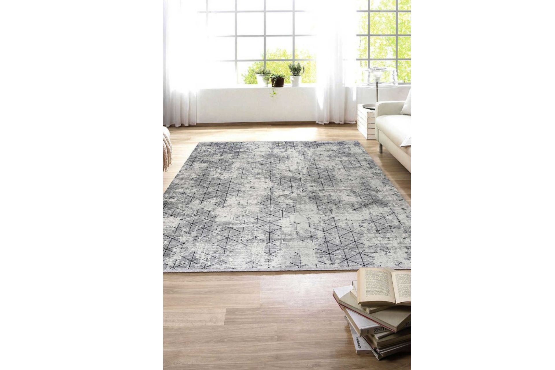 FESTİVAL HALI MOTTO M2003A MODERN SALON HALISI, SİYAH, 80X200