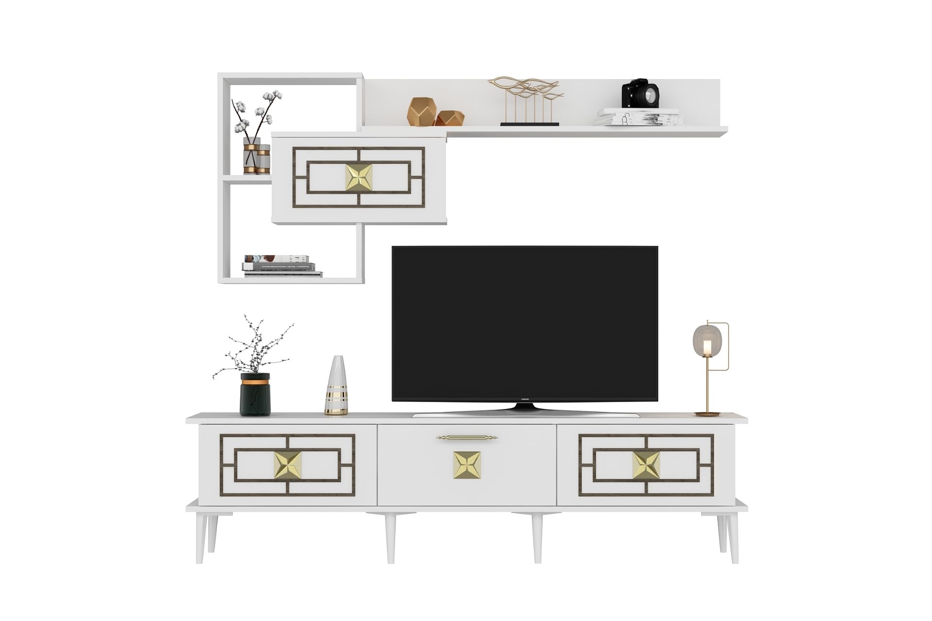 RUBY TV ÜNİTESİ, 4 KAPAKLI, 3 RAFLI, BEYAZ FİYATI - Vivense