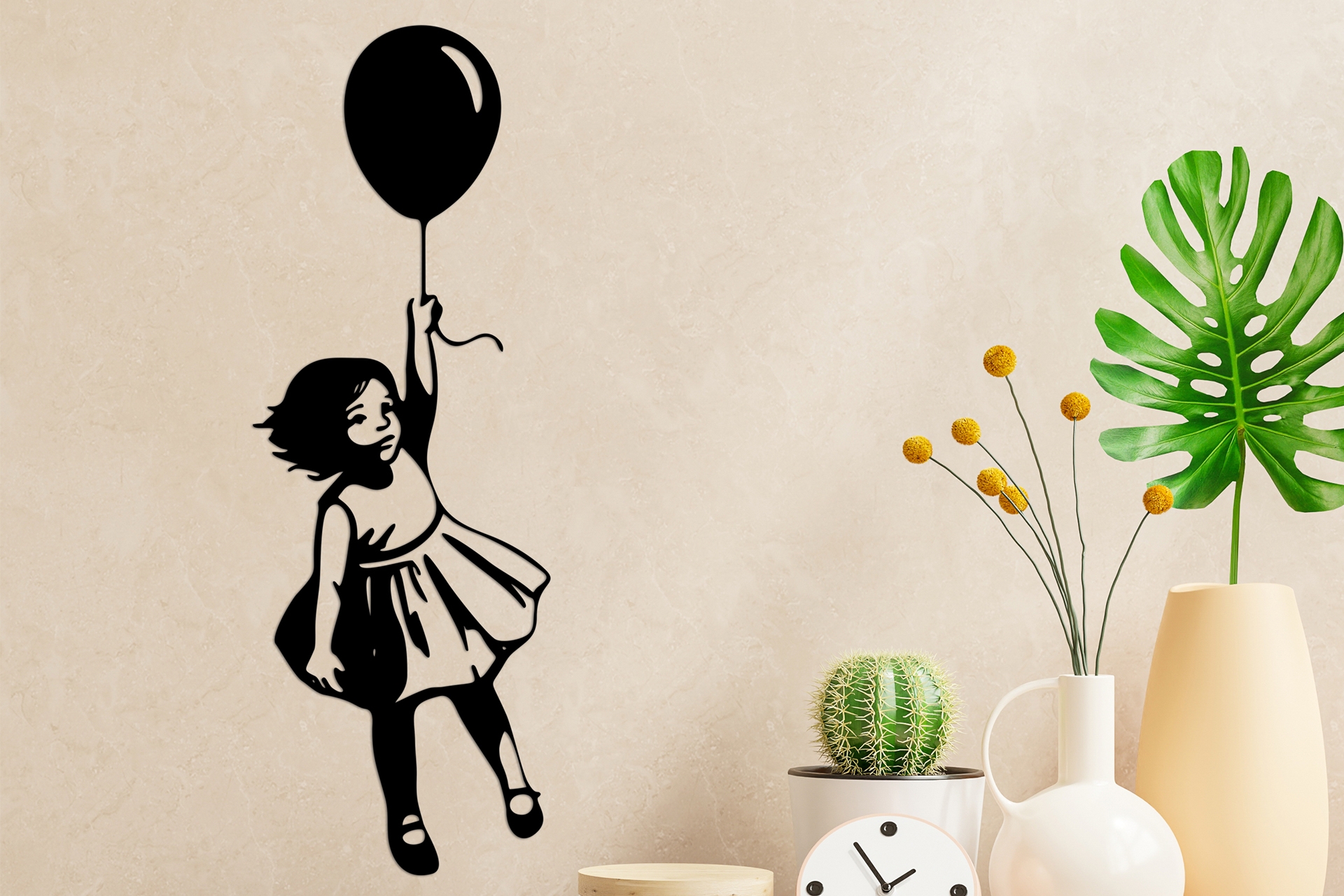 EVPEREST UÇAN BALONLU KIZ DUVAR DEKORU FİYATI - Vivense