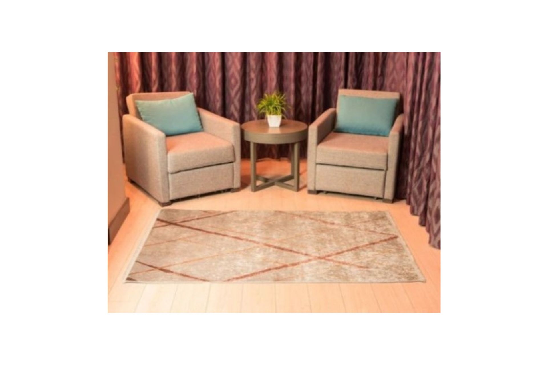 HALIMAX DARA 189 KAYMAZ DOKUMA TABANLI ÇİZGİLİ MODERN HALI, BEJ, 80X200 ...