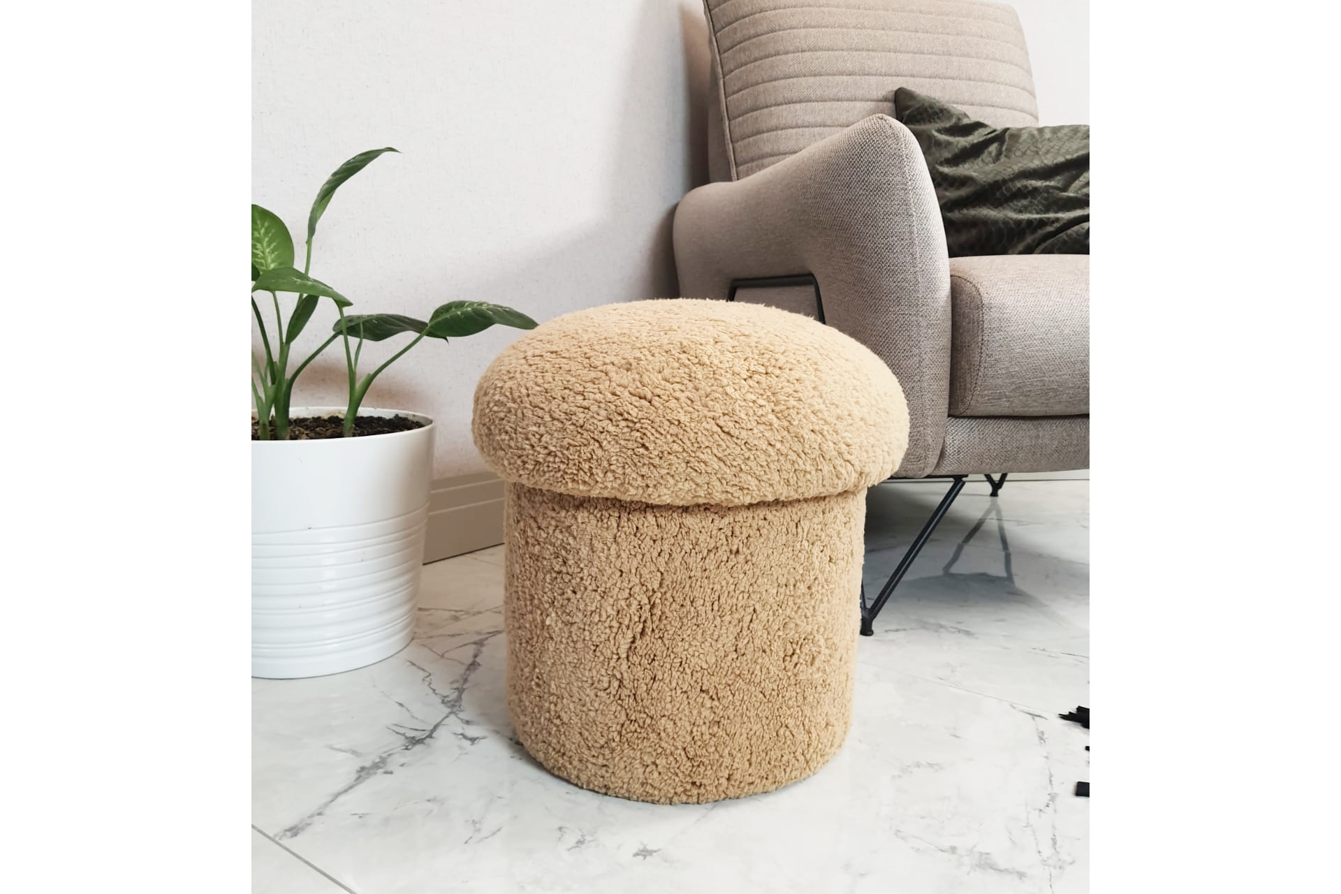 MARKAAWM MANTAR TEDDY PUF, KAHVERENGİ FİYATI - Vivense