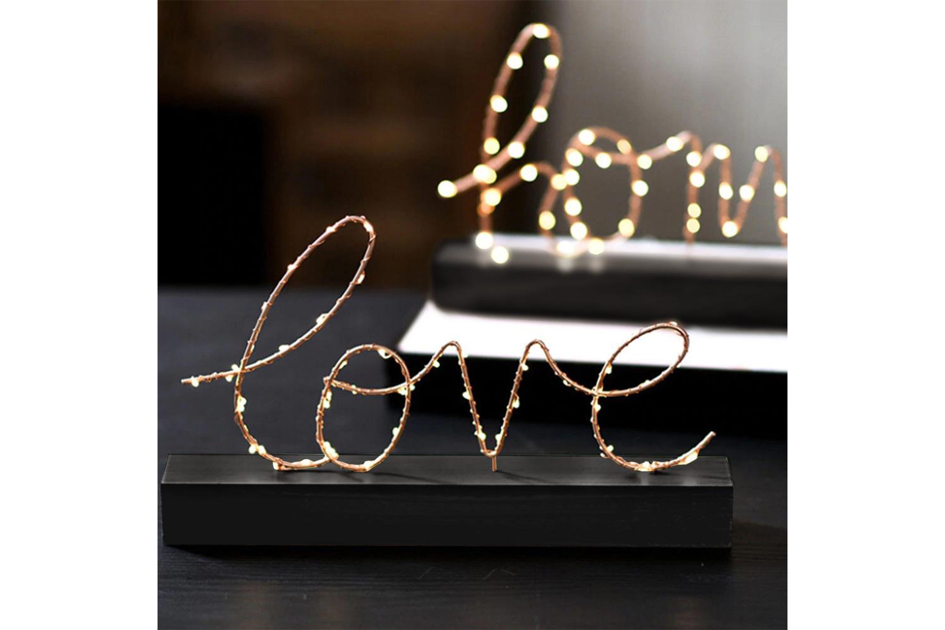 CAJUART AŞK METAL LOVE YAZILI PİLLİ LED IŞIK EV DEKOR AYDINLATMA