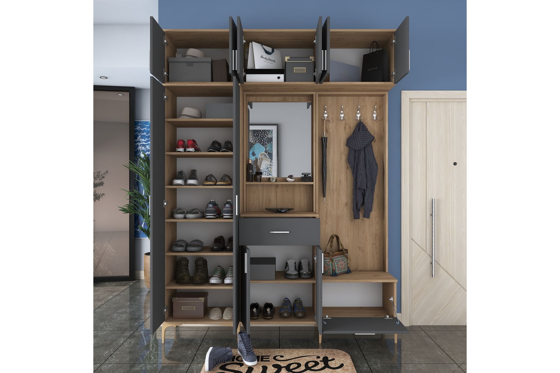 RANİ PORTMANTO EA133, AYNALI, CEVİZ FİYATI - Vivense