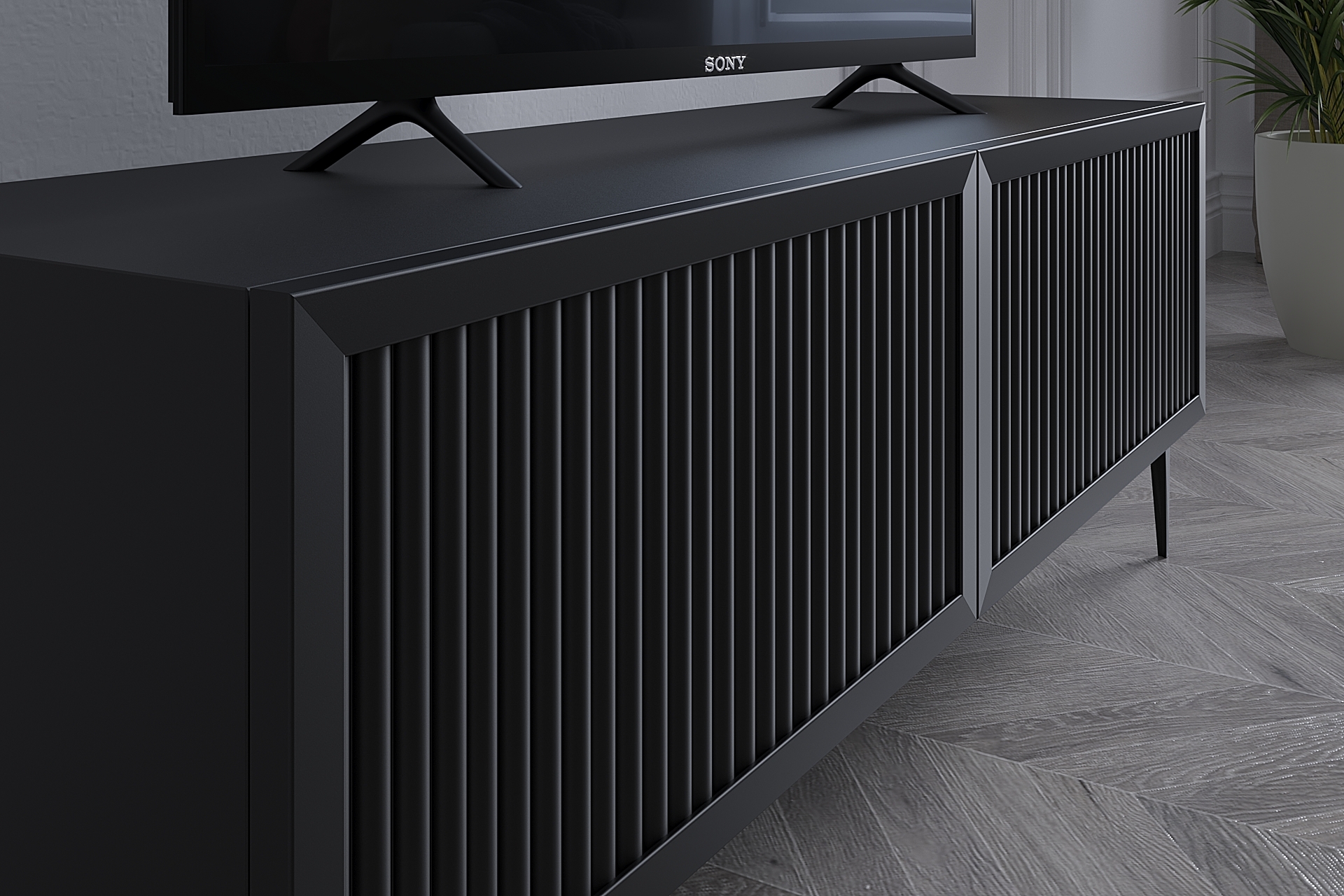 OLA TV ÜNİTESİ, SİYAH, 140 CM