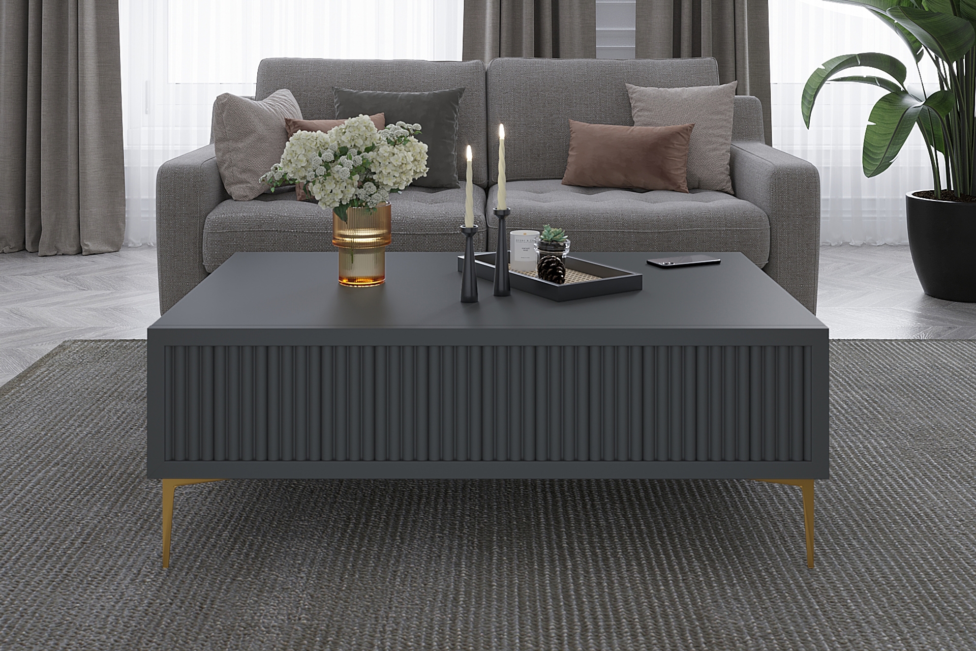 OLA ORTA SEHPA, GRİ, GOLD AYAK FİYATI - Vivense