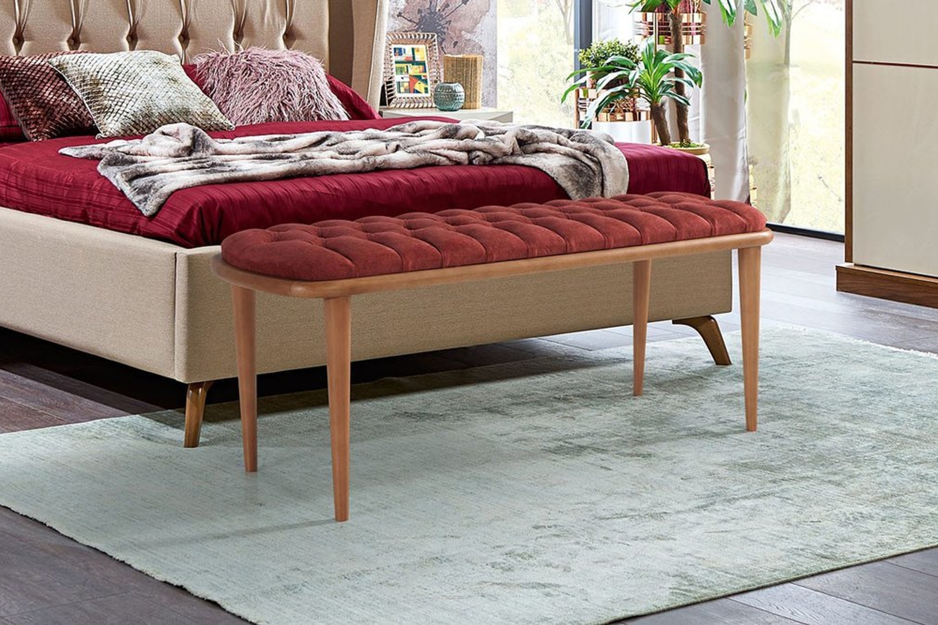 PERLA BENCH BANK BORDO FİYATI - Vivense