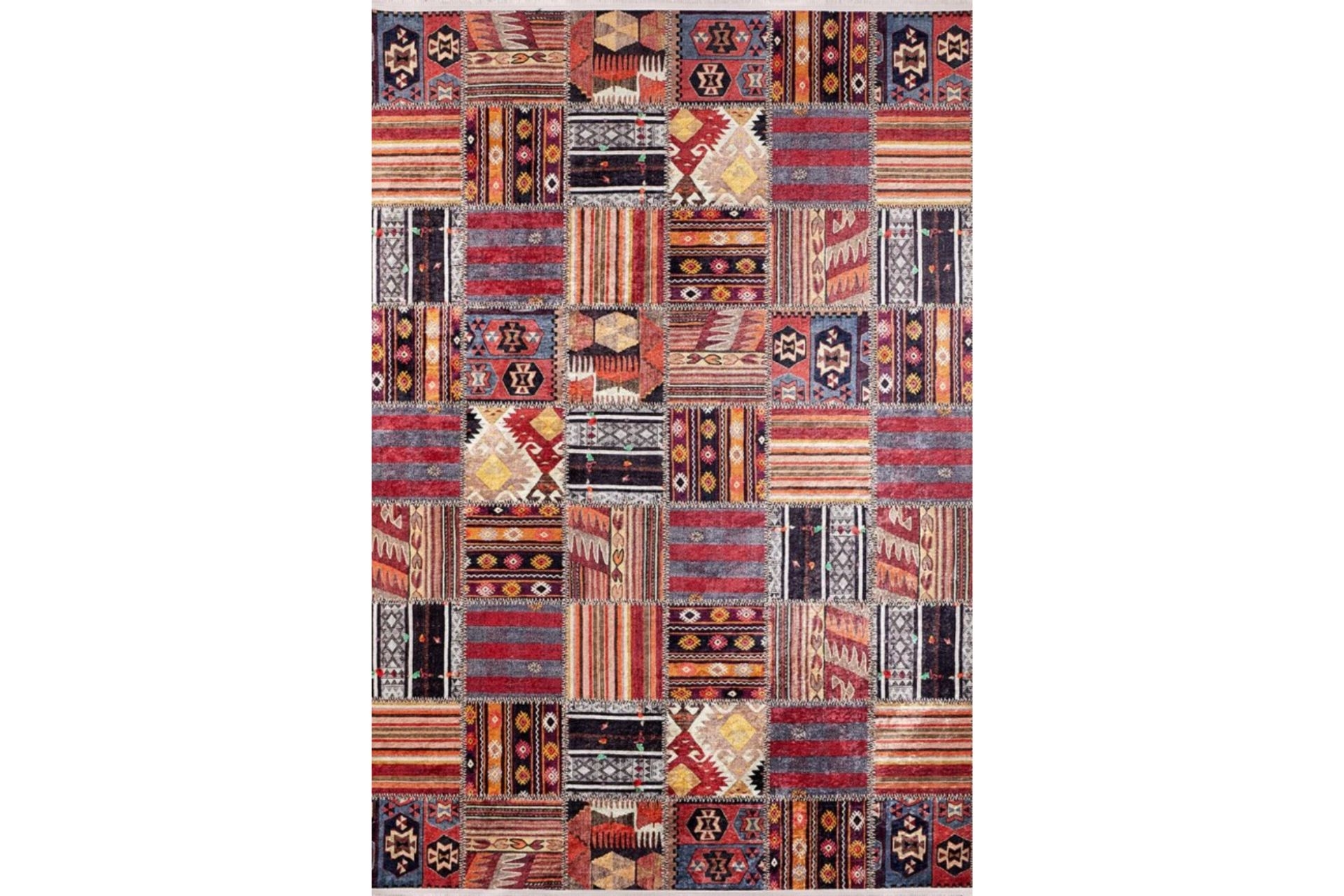 HALIMAX DARA 177 KAYMAZ DOKUMA TABANLI PATCHWORK MODERN HALI, MULTİ ...