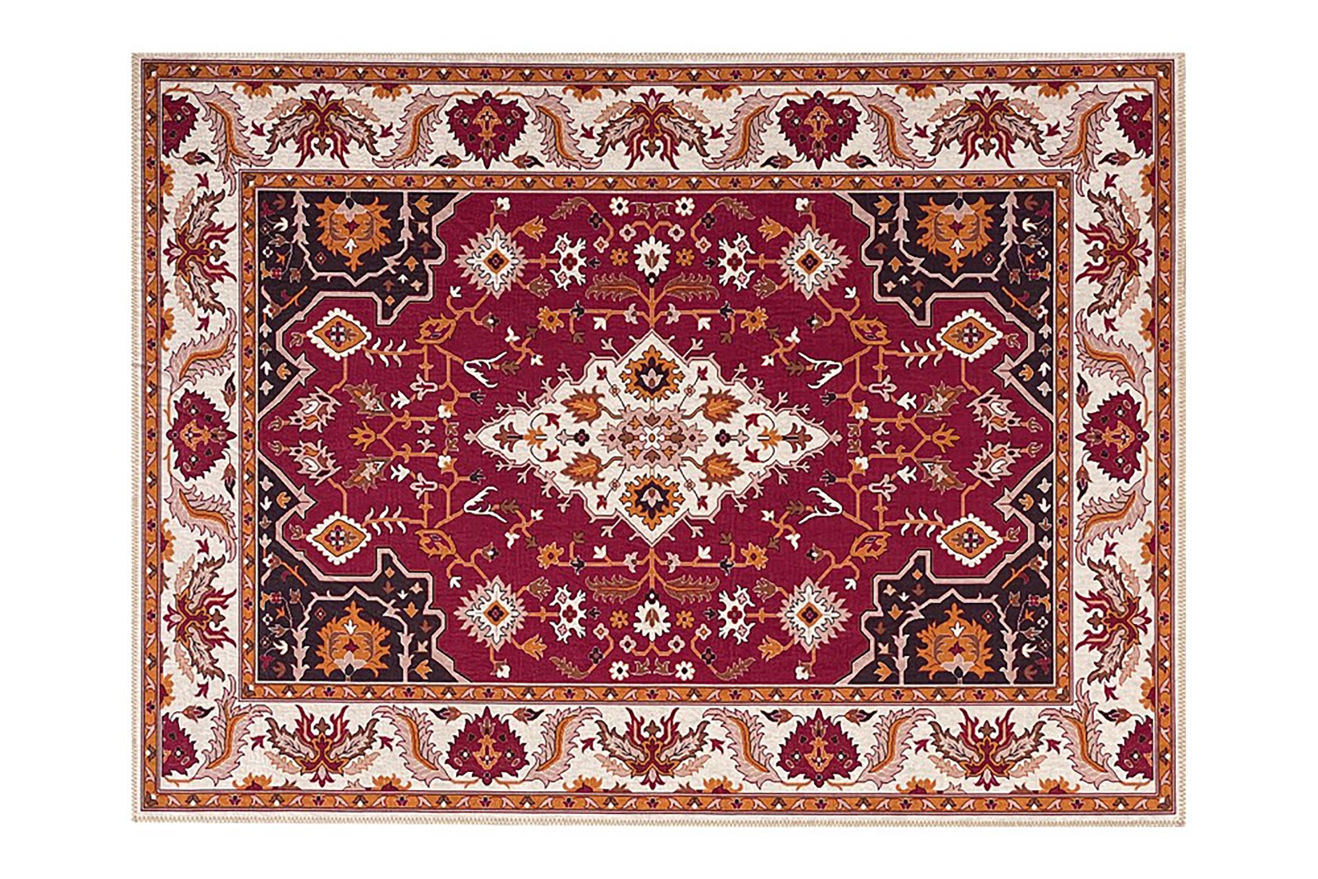 KLASİK İRAN TARZI BAROK DESENLİ HALI, KIRMIZI KREM, 80X250 FİYATI - Vivense