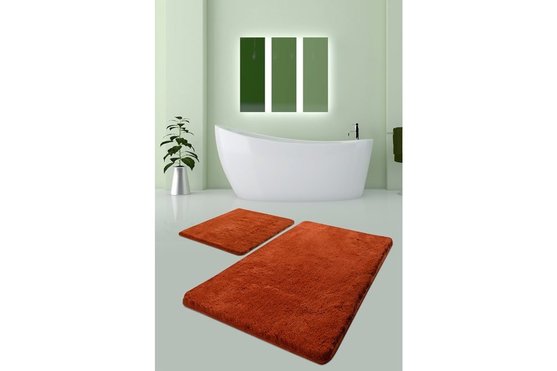 CHİLAİ HOME COLORS OF İKİLİ SET KİREMİT BANYO HALISI PASPAS SETİ FİYATI ...