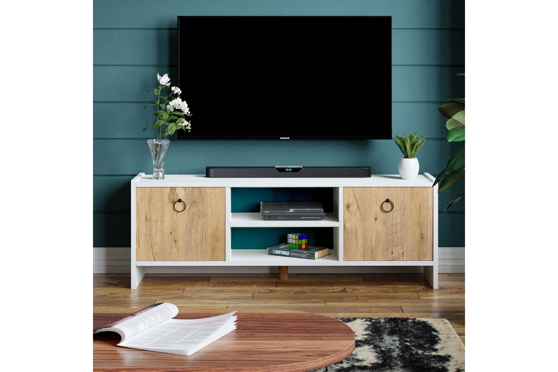 İNTERGO KAPAKLI RAFLI TELEVİZYON SEHPASI, BEYAZ ATLANTİK ÇAM FİYATI ...