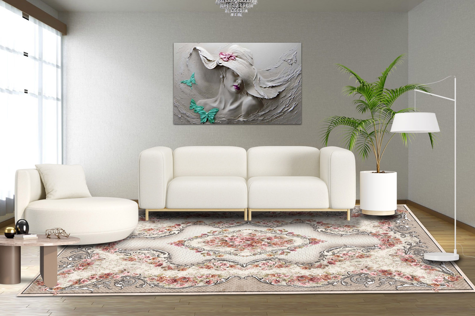 LATTE DİZAYN CERİA BLUE PAMUK TABAN KAYDIRMAZ SALON HALISI, BLUE, 60X190