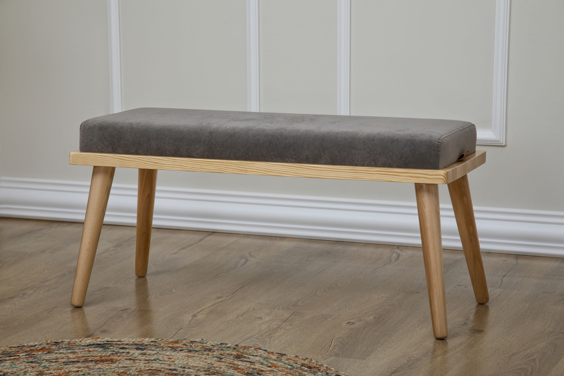 JOYCE AHŞAP BENCH PUF, FÜME FİYATI - Vivense