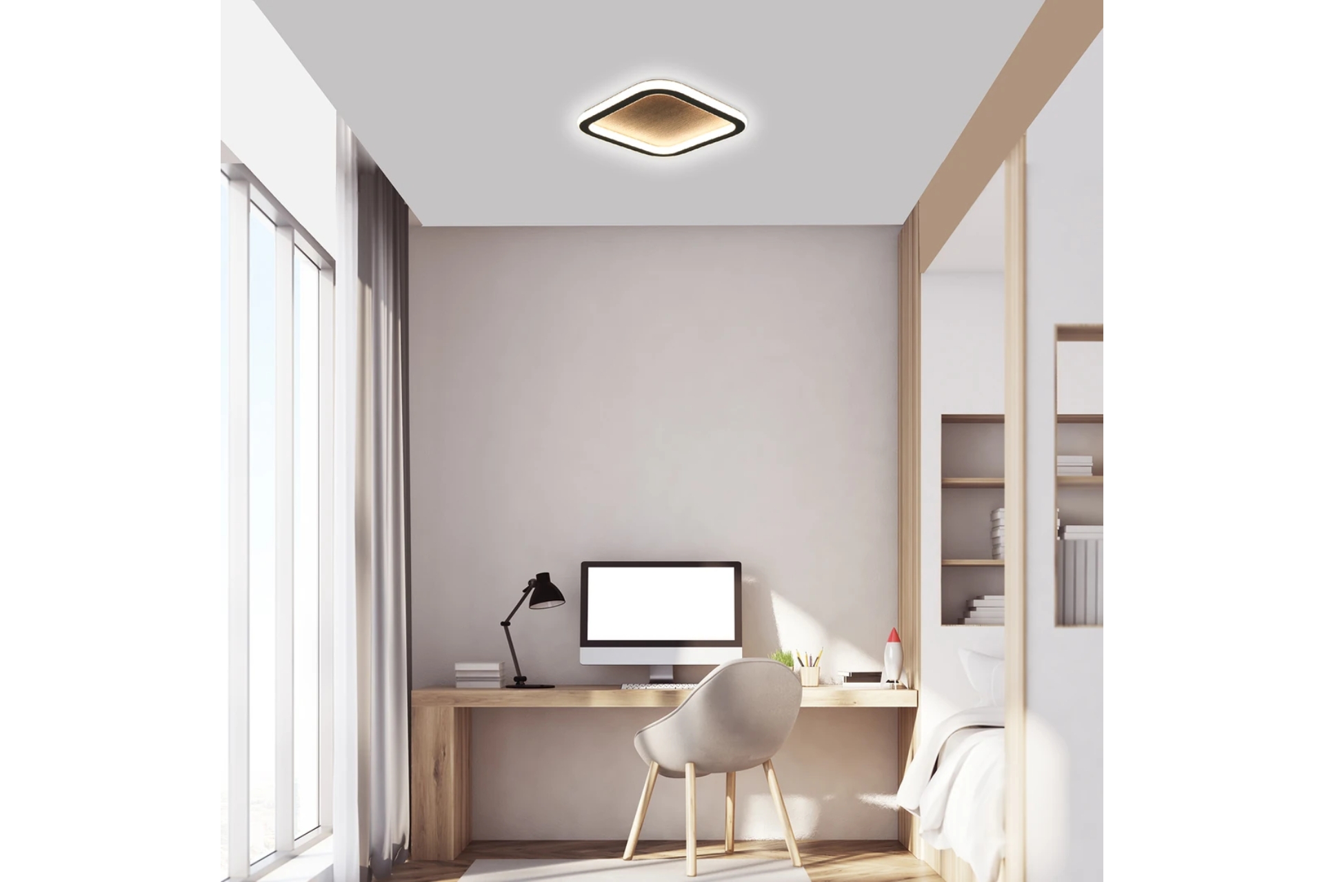 BASIS WOOD KARE LED AVİZE PLAFONYER, 60 FİYATI - Vivense