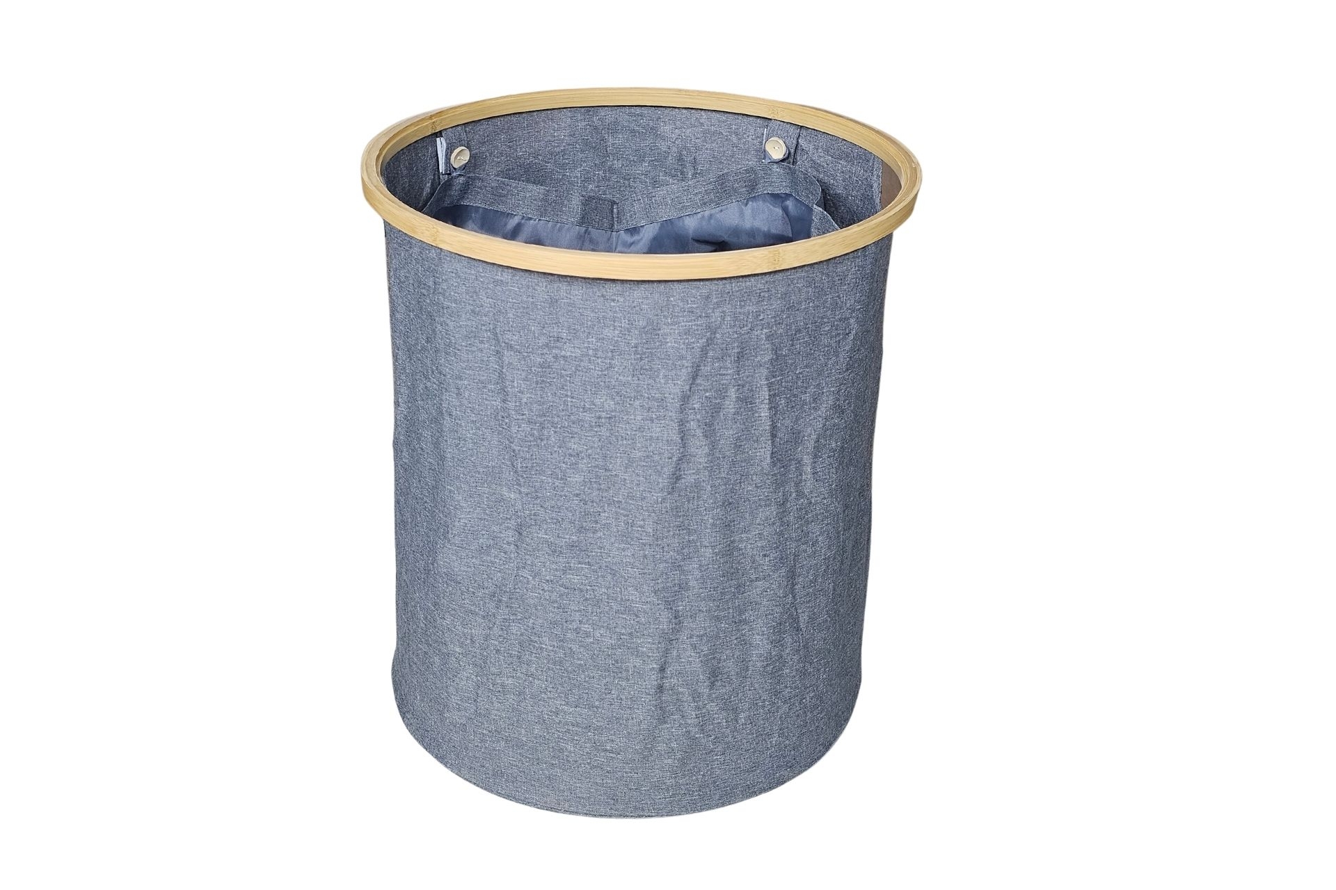PANALI KAPAKLI KATLANIR KİRLİ ÇAMAŞIR SEPETİ, BAMBU, GRİ FİYATI - Vivense