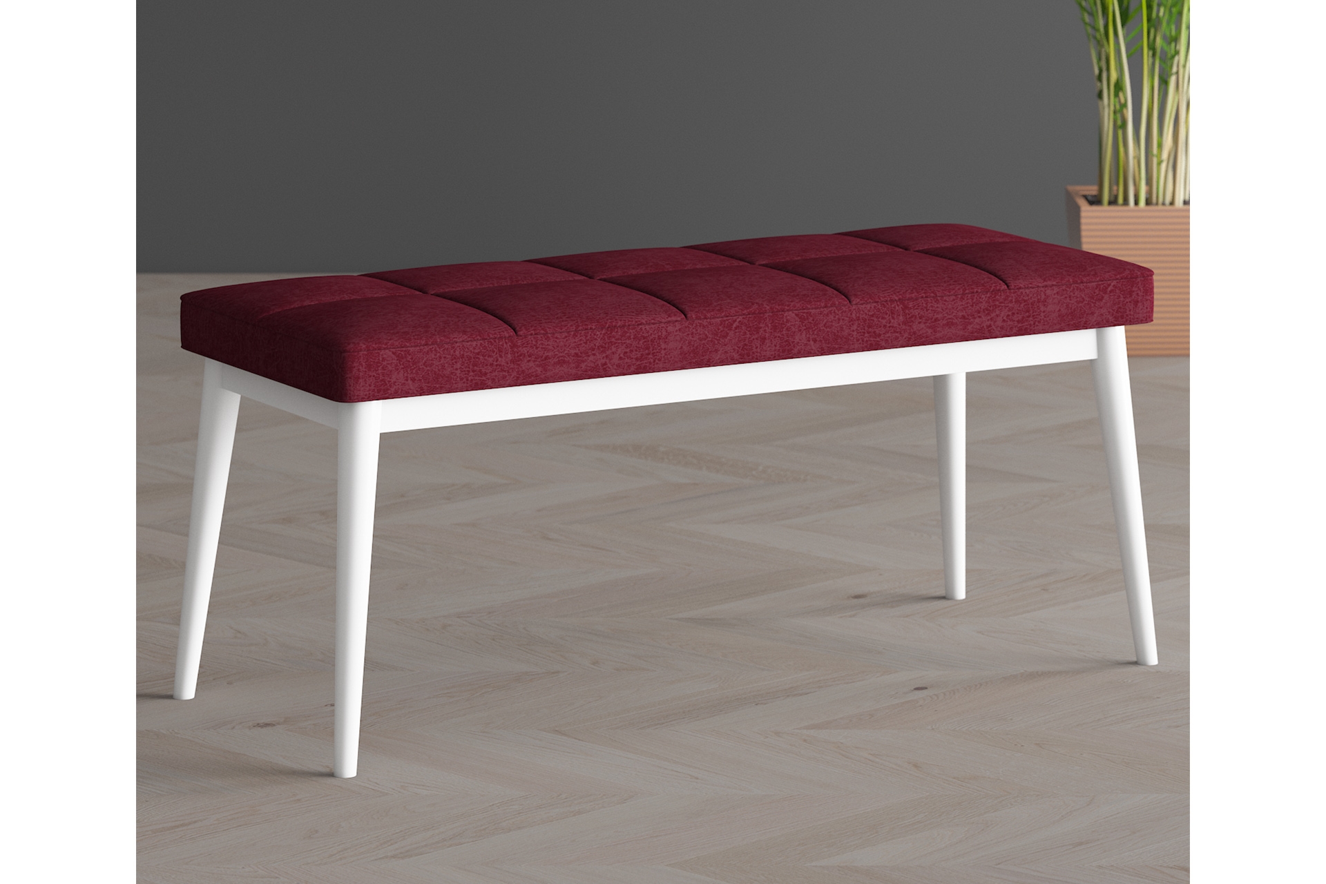 GADAHOME MİYA BENCH, BORDO, BEYAZ AYAK FİYATI - Vivense