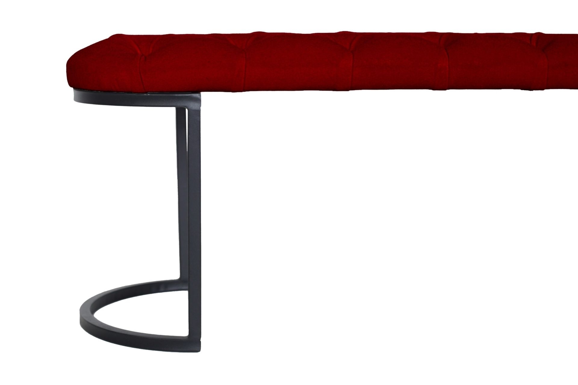 GAZZİNİ ELİSSE KAPİTONELİ BENCH, SİYAH AYAK, BORDO FİYATI - Vivense