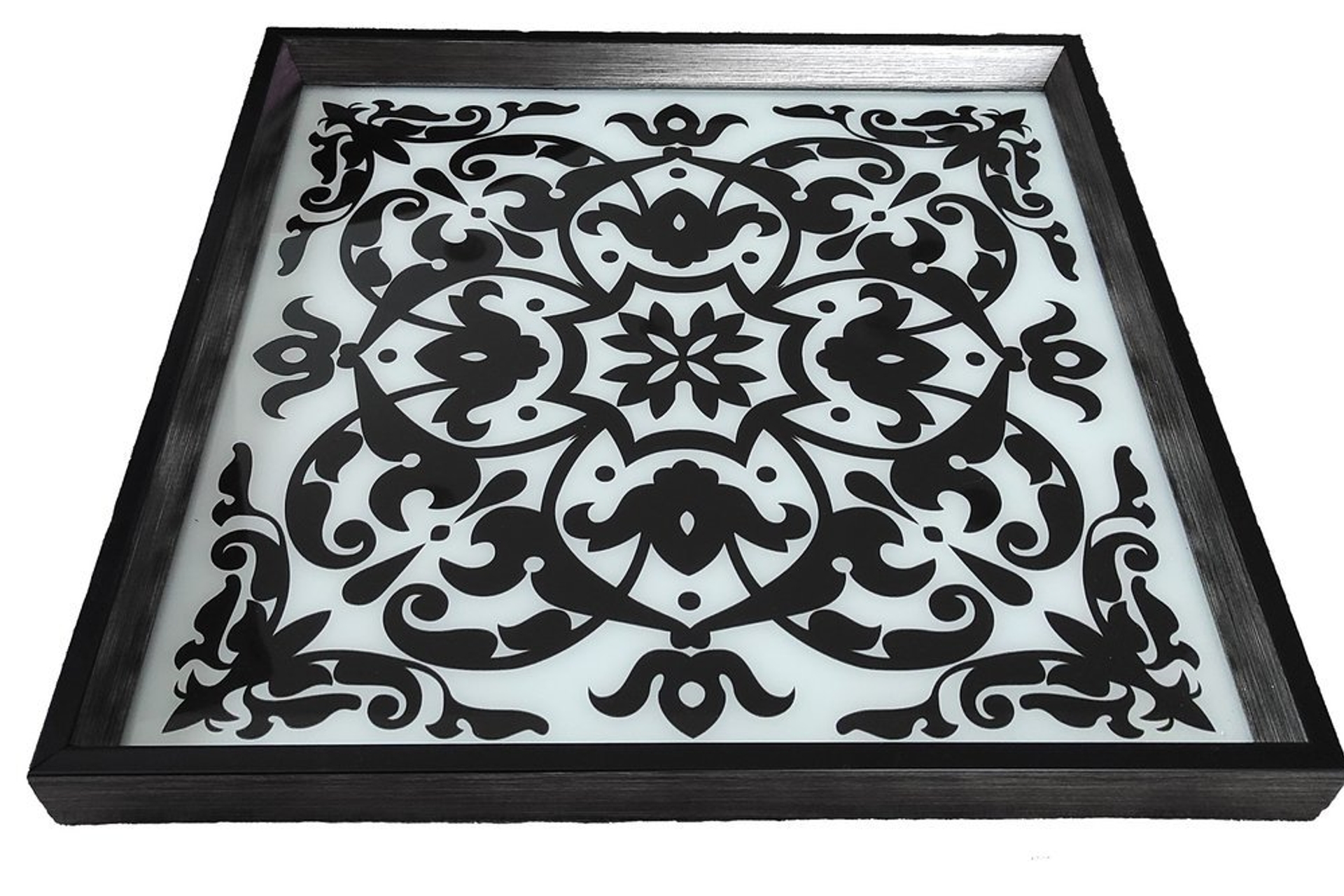 ARTE CASERO CAM BASKI MANDALA TEPSİ 40X40 CM FİYATI - Vivense