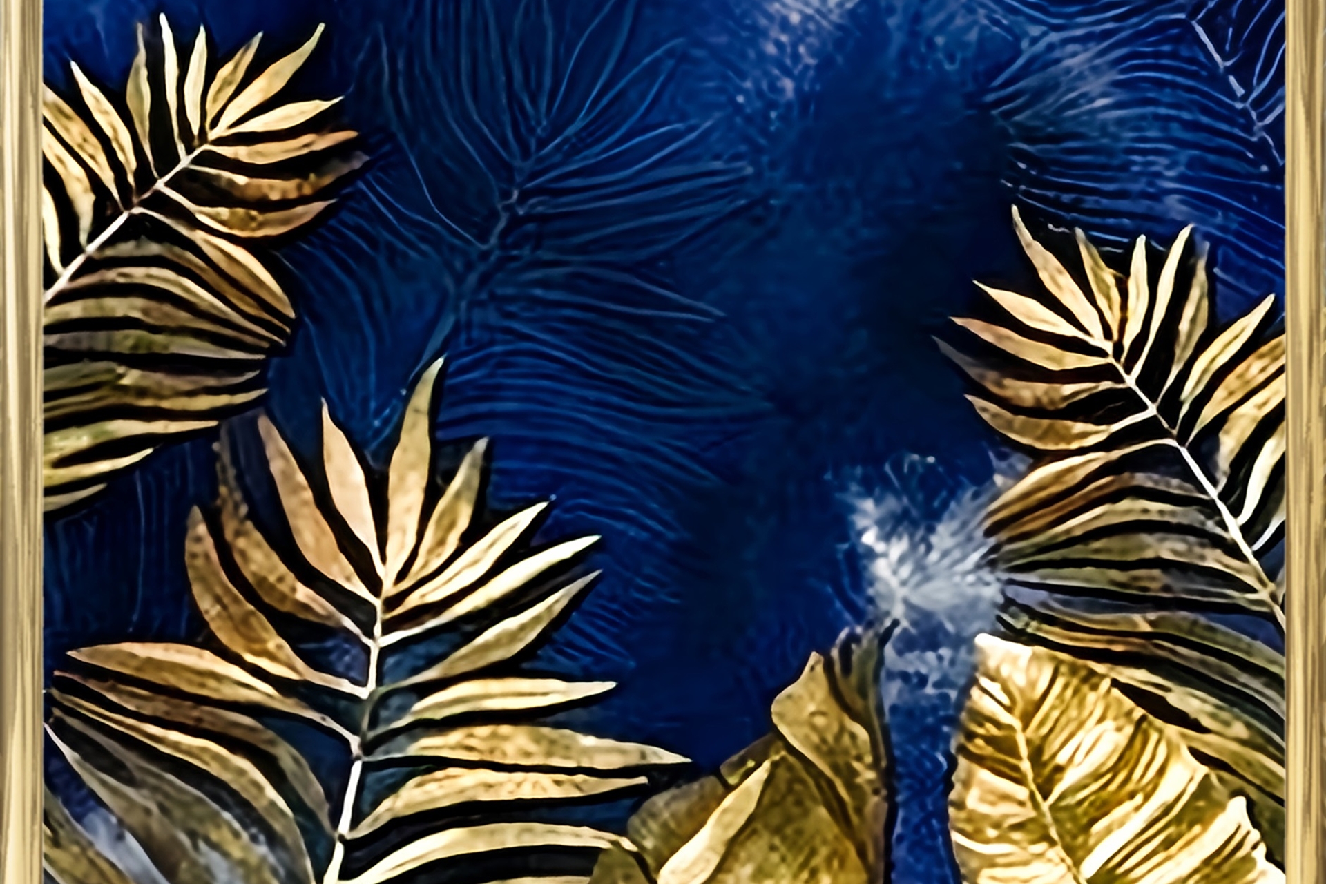 GOLDEN NAVY BLUE 50X70 FRANK RAY ÇERÇEVELİ TABLO SET FİYATI - Vivense