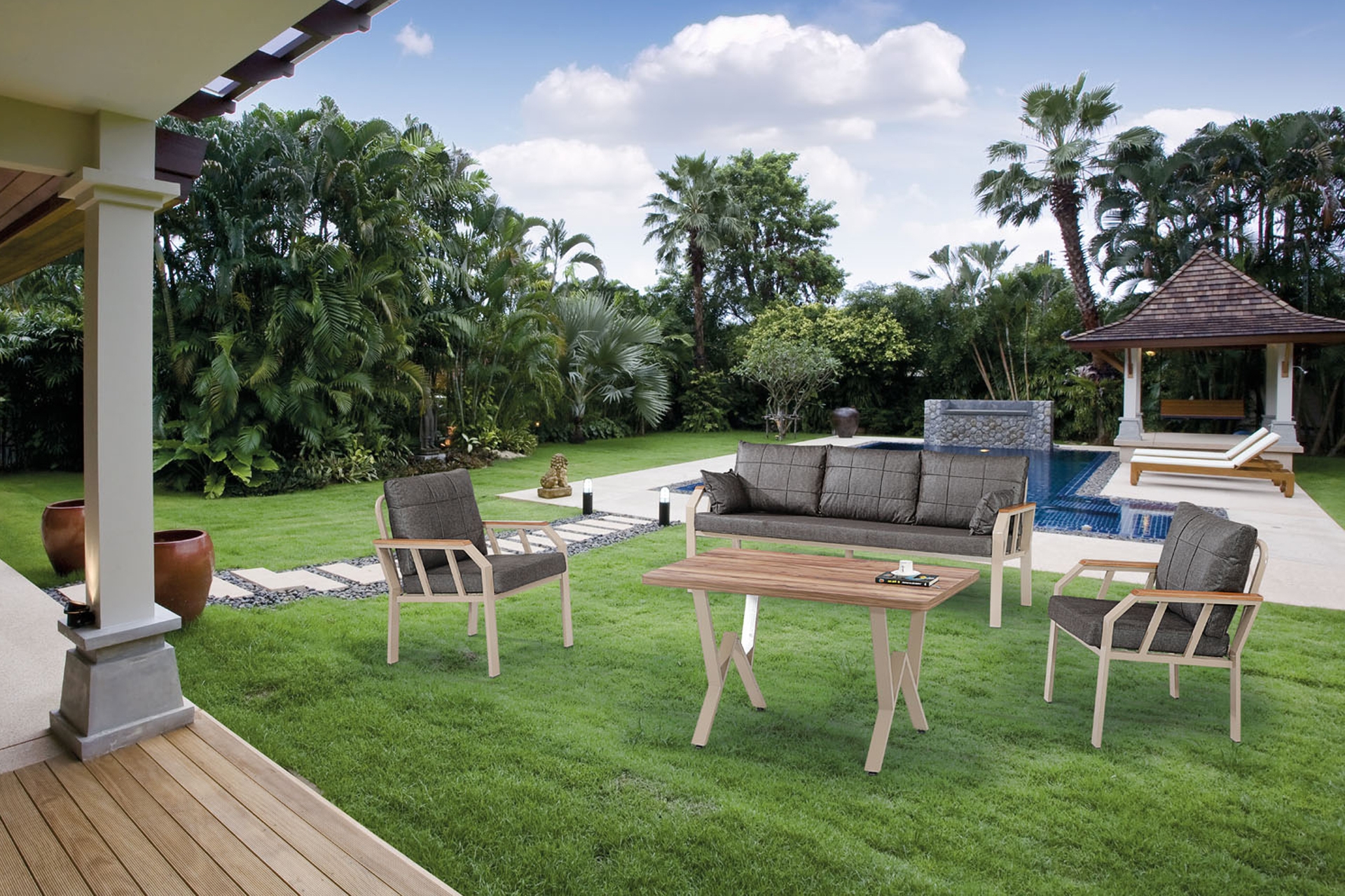 NERGİZ BAHÇE BALKON TAKIMI, KOYU GRİ FİYATI - Vivense