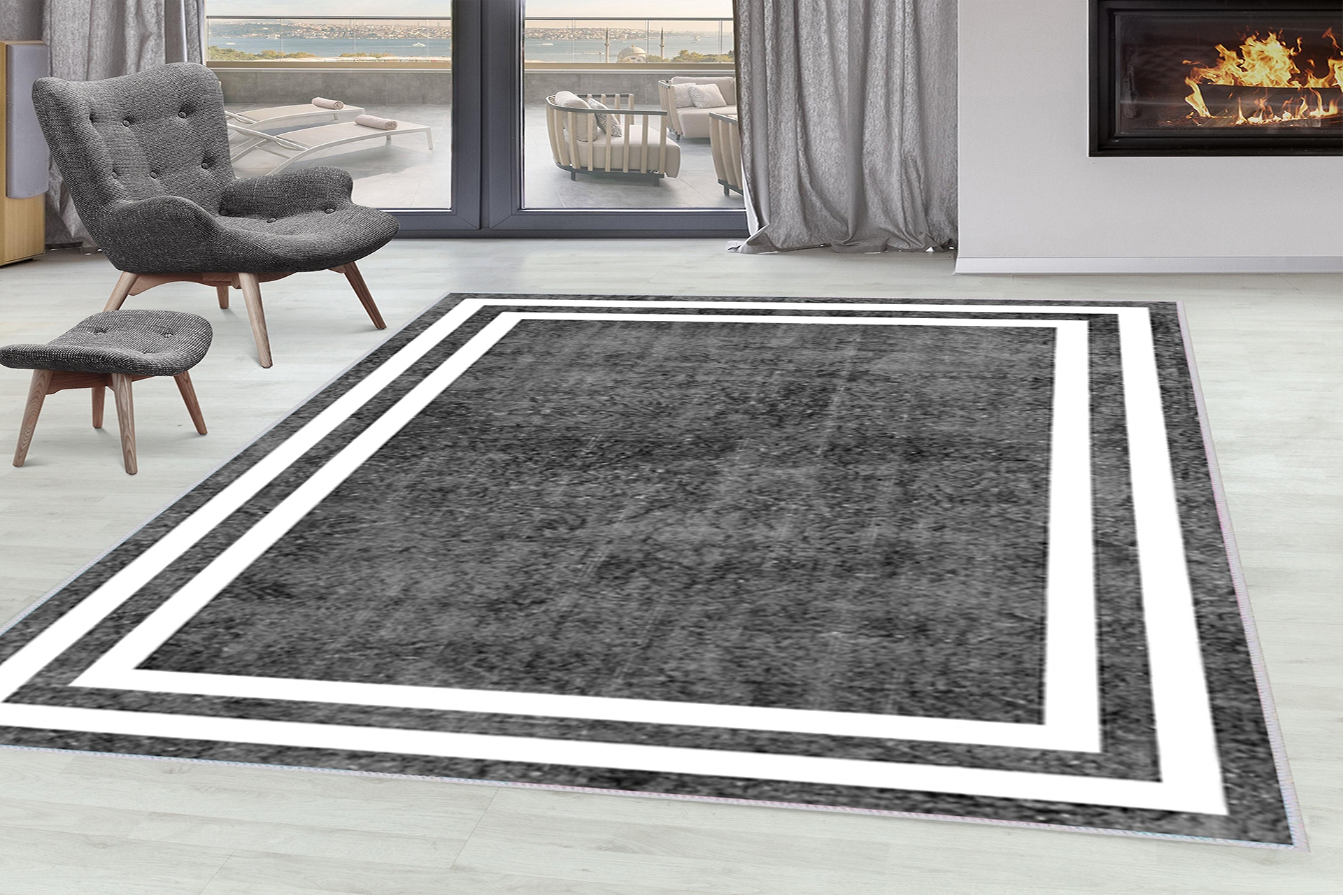 ROVİGO HOME DİJİTAL BASKI YIKANABİLİR KAYMAZ HALI RVG1575-HT575 100X200 ...