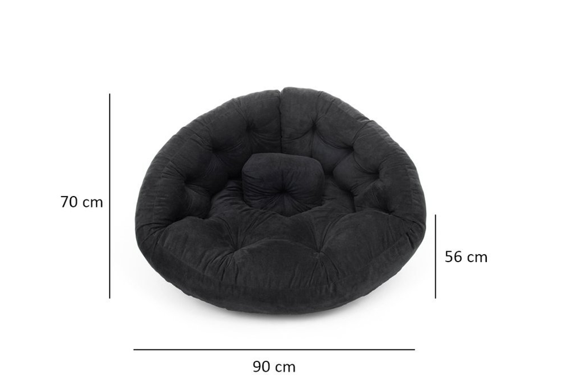 PAFU KİKU LARGE YER PUFU SİYAH