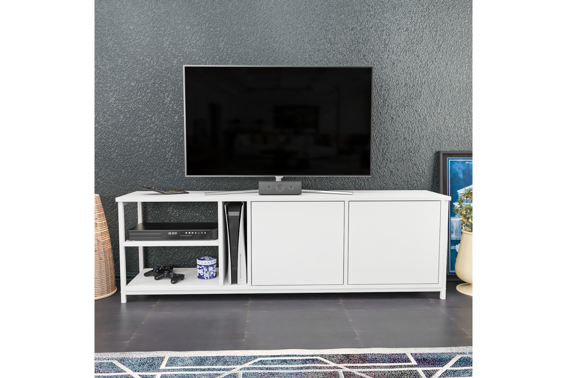 DECOROTİKA PRİMROSE TV ÜNİTESİ, BEYAZ