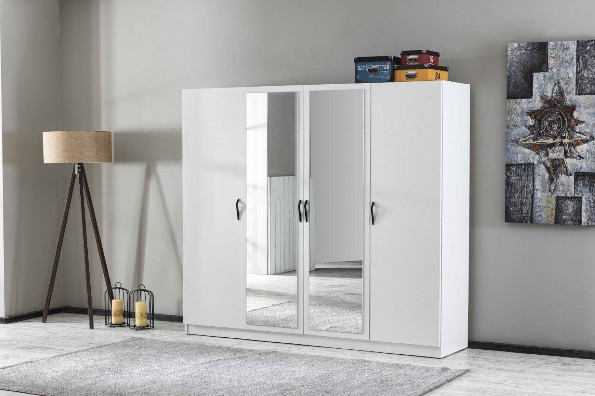 EVORA 4 KAPAKLI DOLAP, BEYAZ, 160 CM FİYATI - Vivense