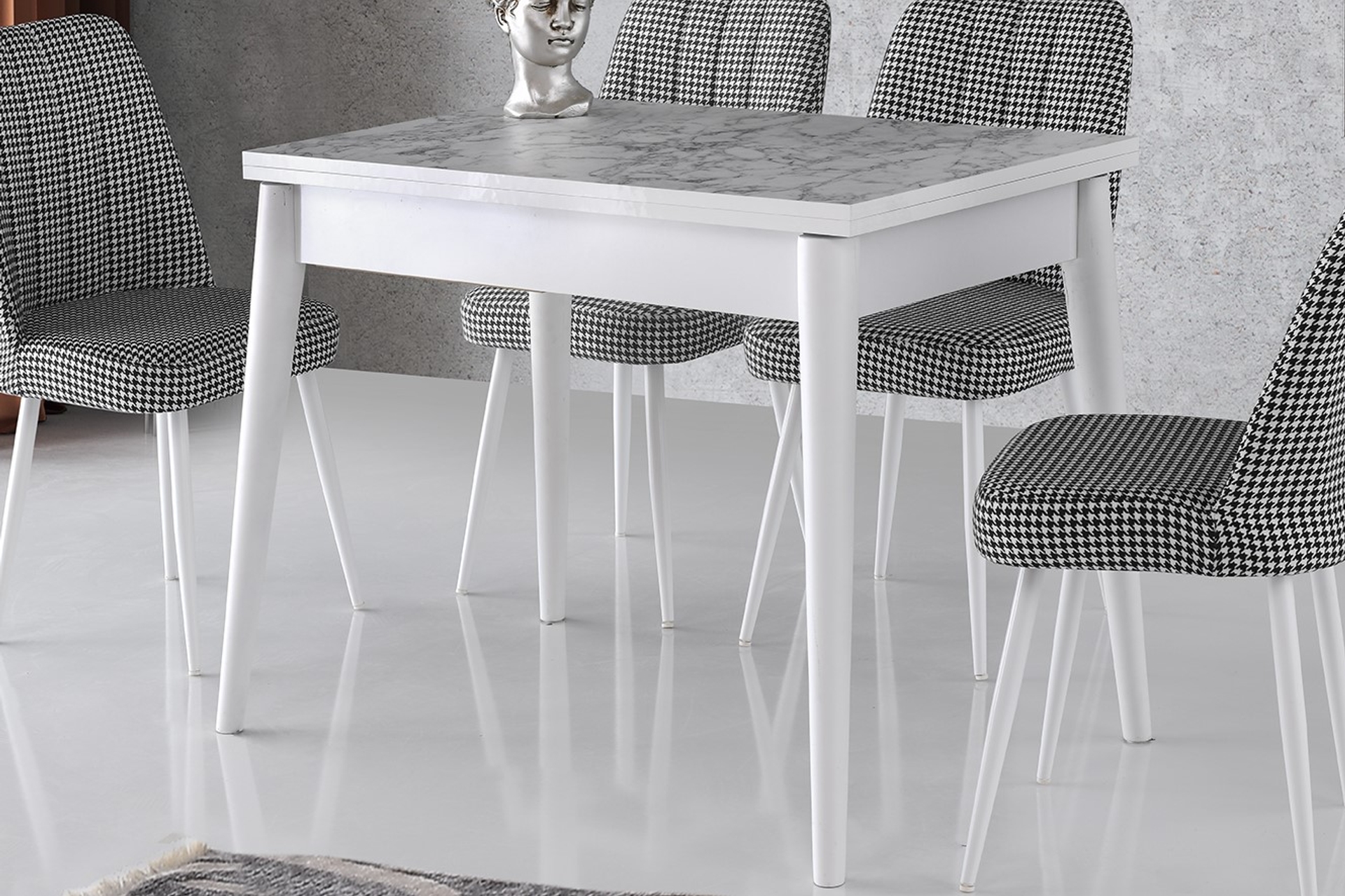 DOLUNAY MASA, BEYAZ MERMER, 100X60 FİYATI - Vivense
