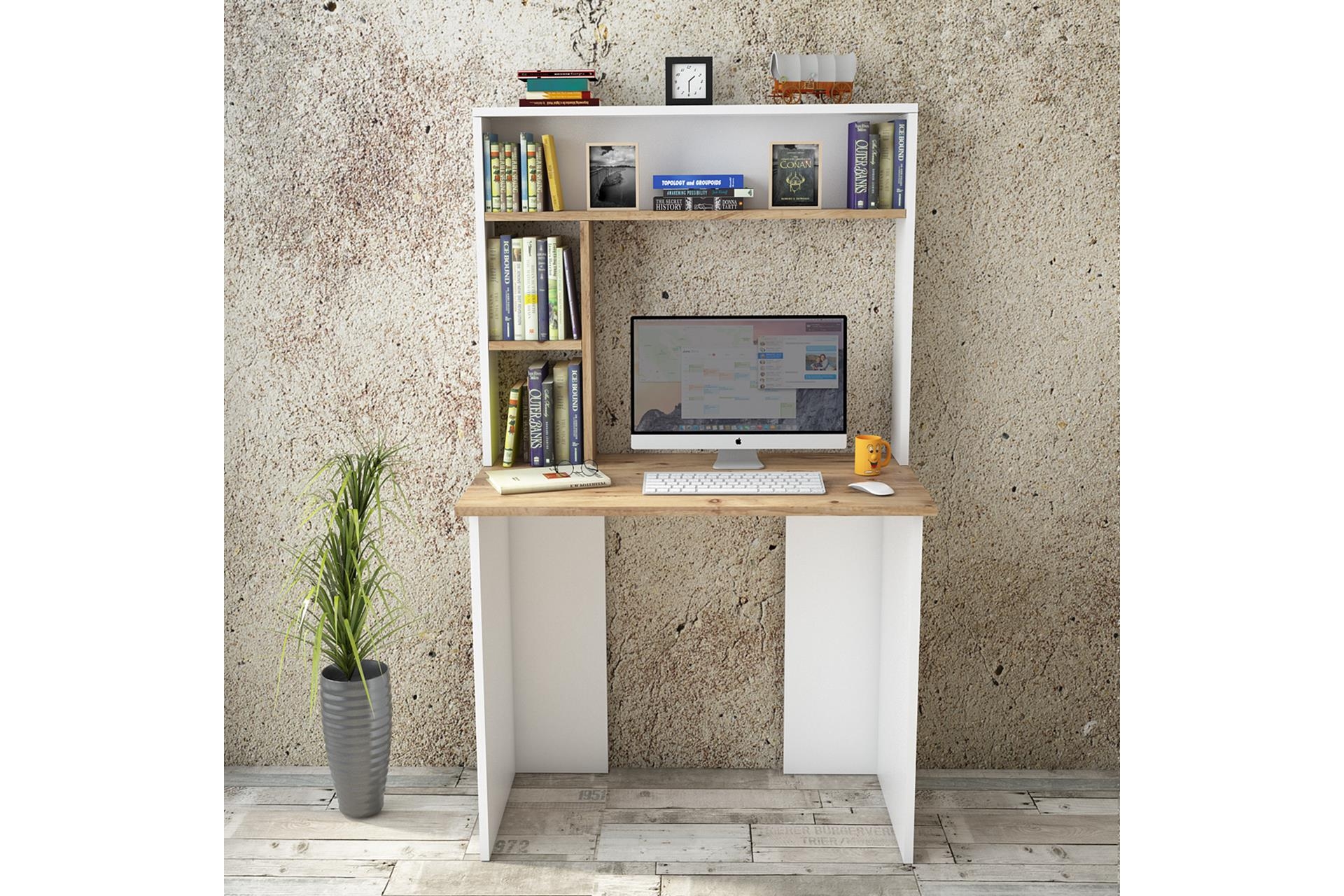 ROBİN HOME CORNELİA NO 2 ÇALIŞMA MASASI KİTAPLIK, ÇAM BEYAZ
