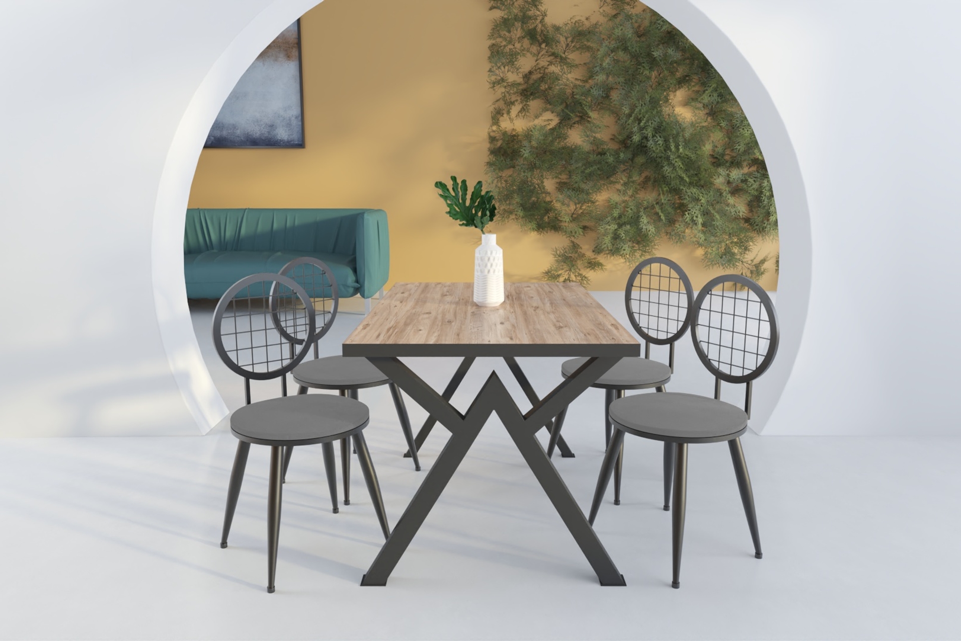 WOOD HOSE DİVA MUTFAK MASA TAKIMI, ÇAM GRİ FİYATI - Vivense