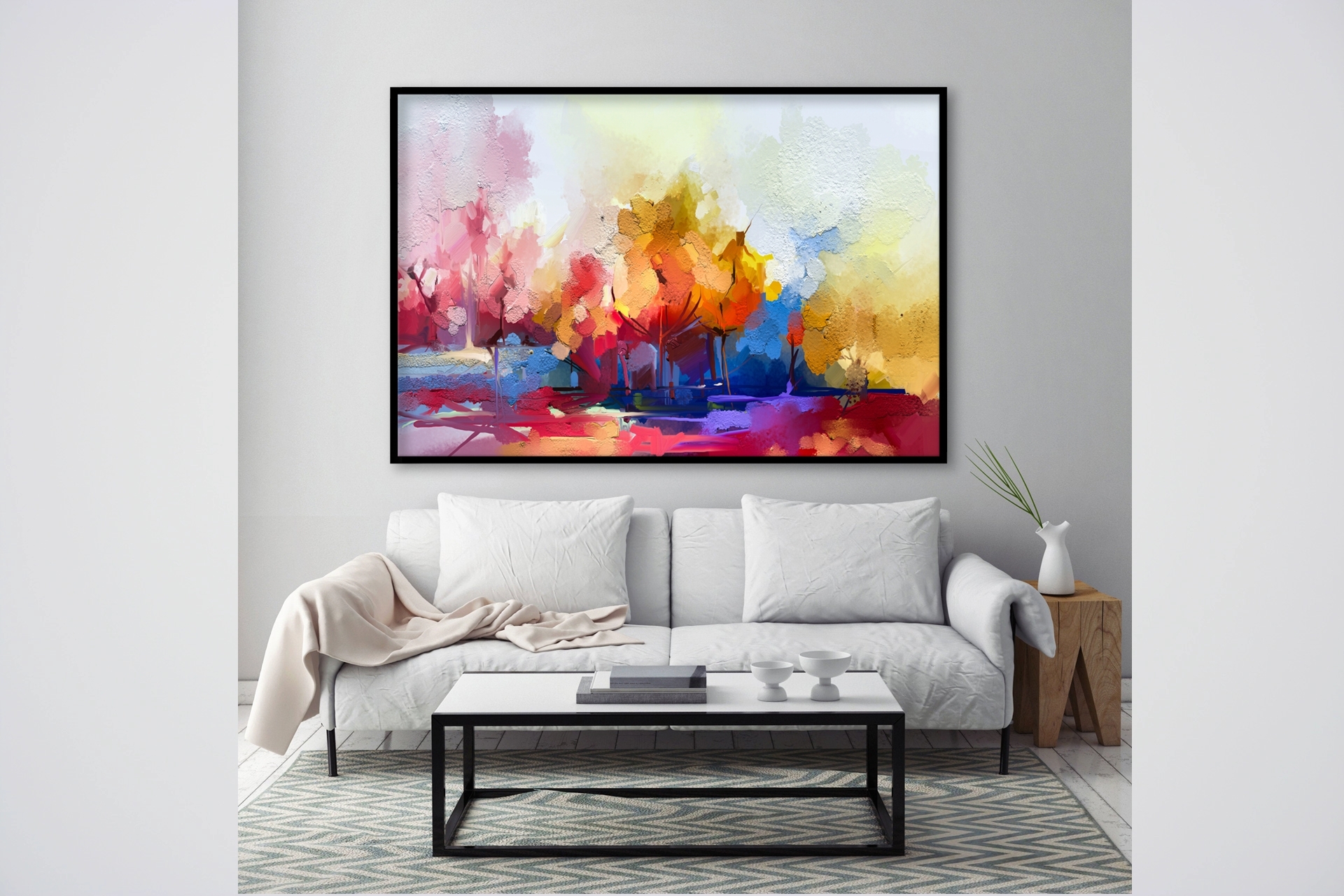 TANGO DİZAYN RENKLERİN DANSI YAĞLI BOYA DOKULU TABLO, ÇERÇEVELİ, 90X120 ...