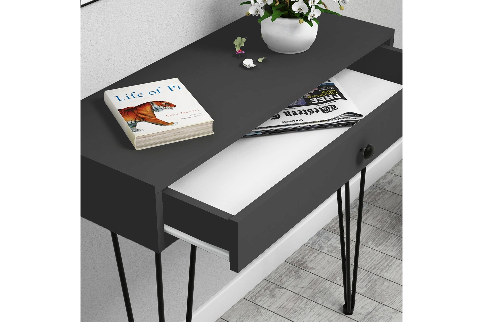 ANEMON DRESUAR, ANTRASİT, METAL AYAKLI FİYATI - Vivense