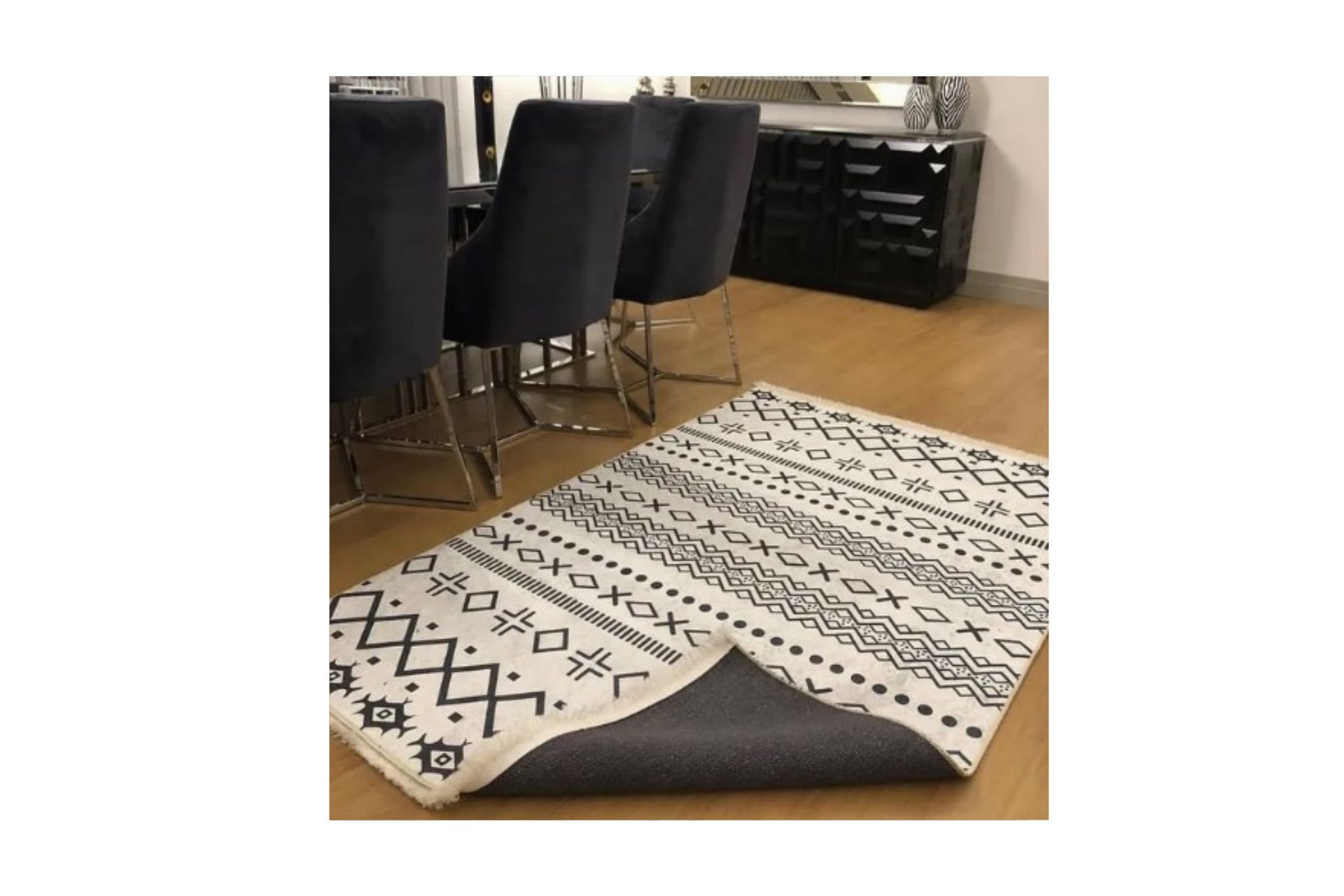 HALIMAX DARA 186 KAYMAZ DOKUMA TABANLI ETNİK DESENLİ MODERN HALI, 100X200