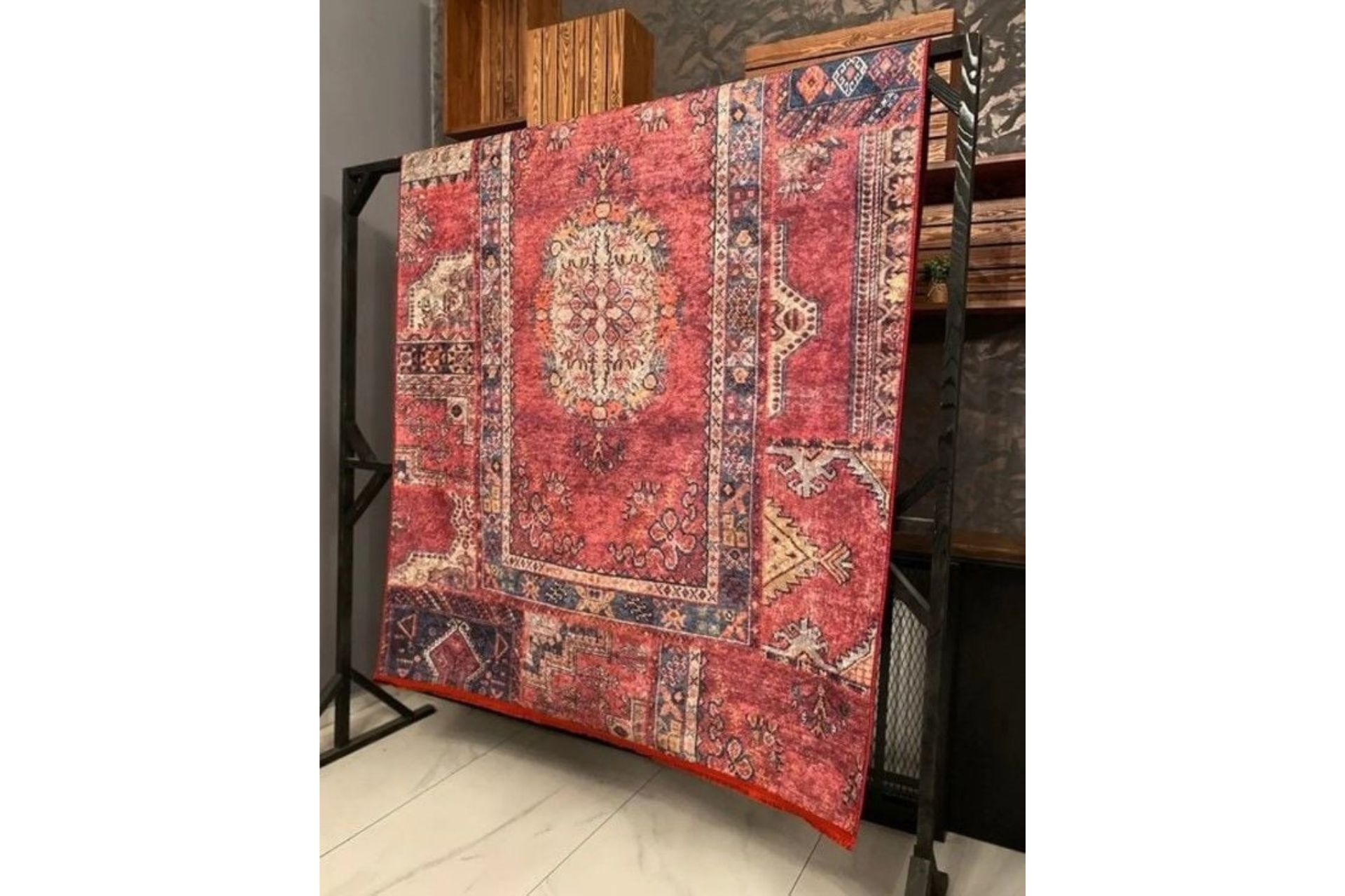 HALIMAX DARA 161 KAYMAZ DOKUMA TABANLI OTANTİK MODERN HALI, BORDO ...