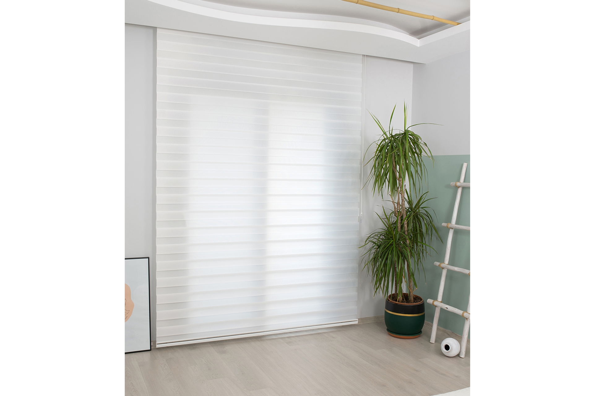 MESHA ZEBRA STOR PERDE BEYAZ 200X200 CM