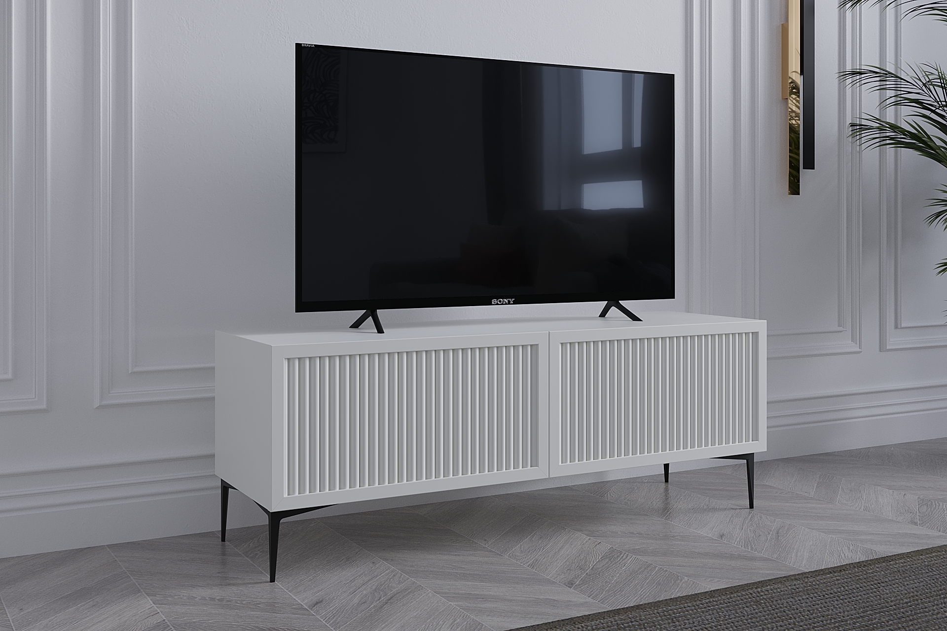 OLA TV ÜNİTESİ, 140 CM, BEYAZ SİYAH
