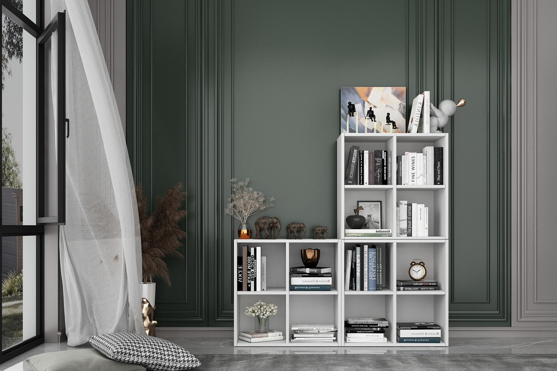 BKCONCEPT RAFLI KİTAPLIK, 130 CM, BEYAZ, KTP-1267 FİYATI - Vivense