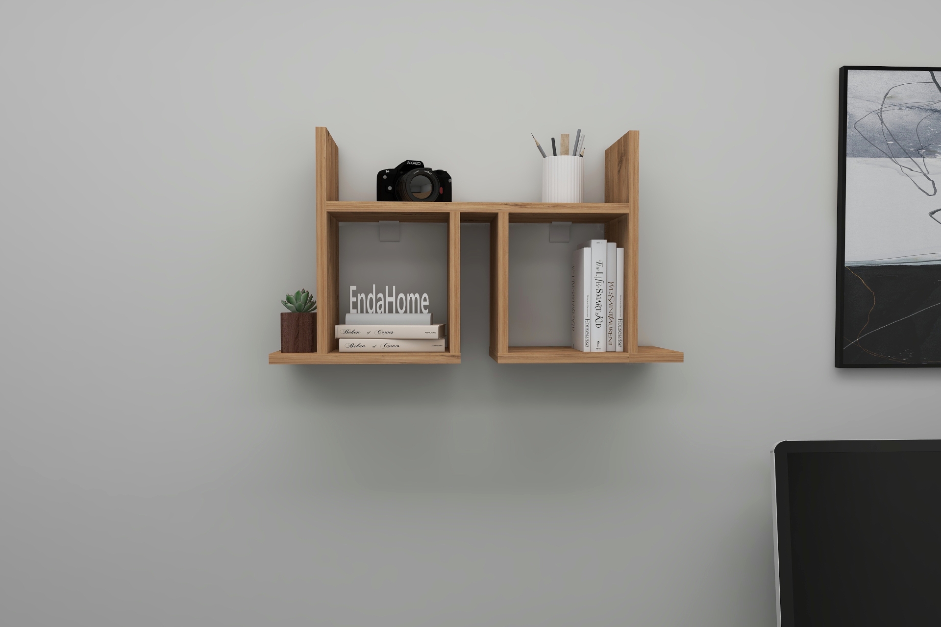 ENDA HOME MYRA MODERN DUVAR RAFI, ATLANTİK ÇAM