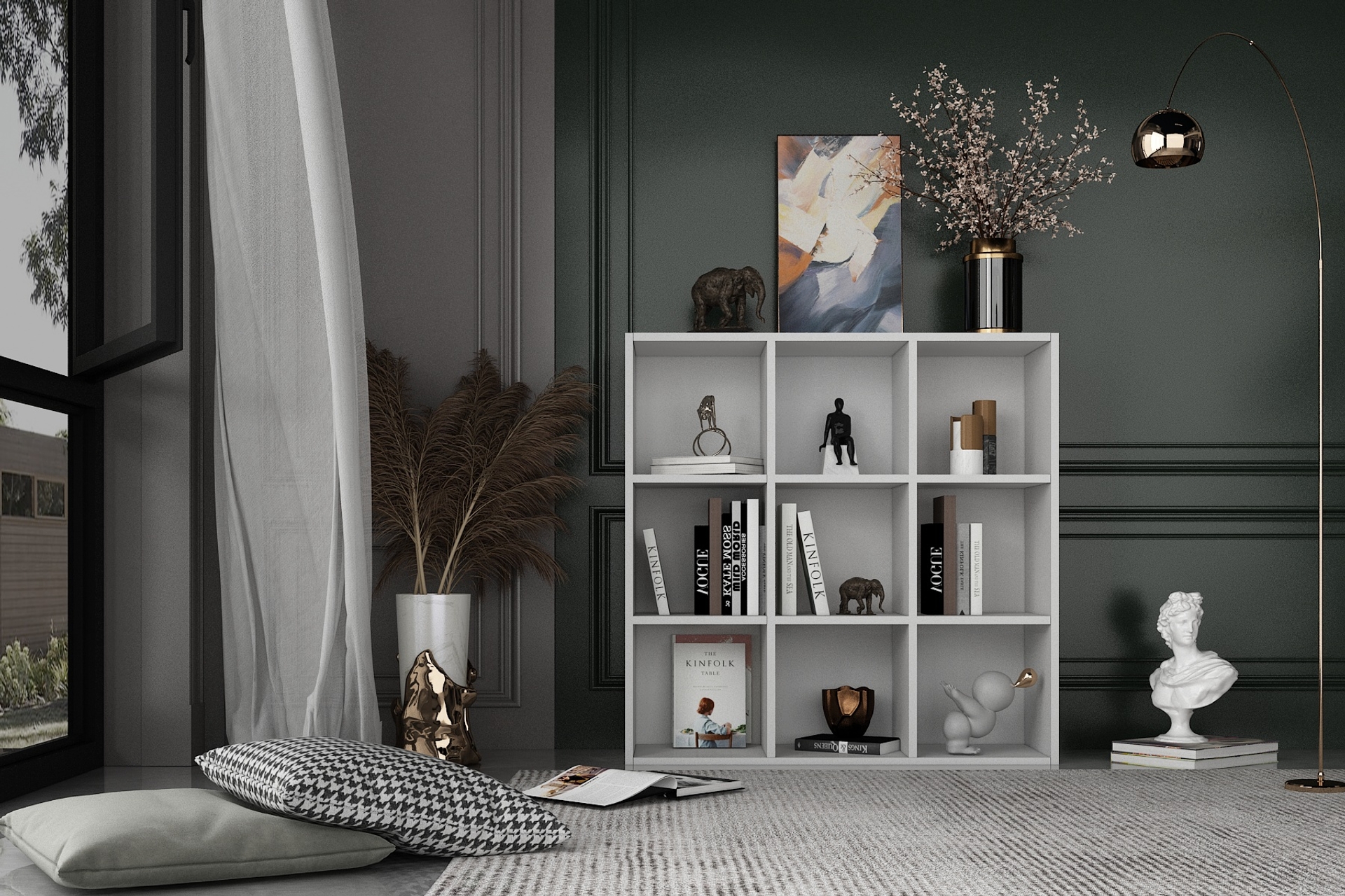 BKCONCEPT RAFLI KİTAPLIK, 97 CM, BEYAZ, KTP-1051 FİYATI - Vivense