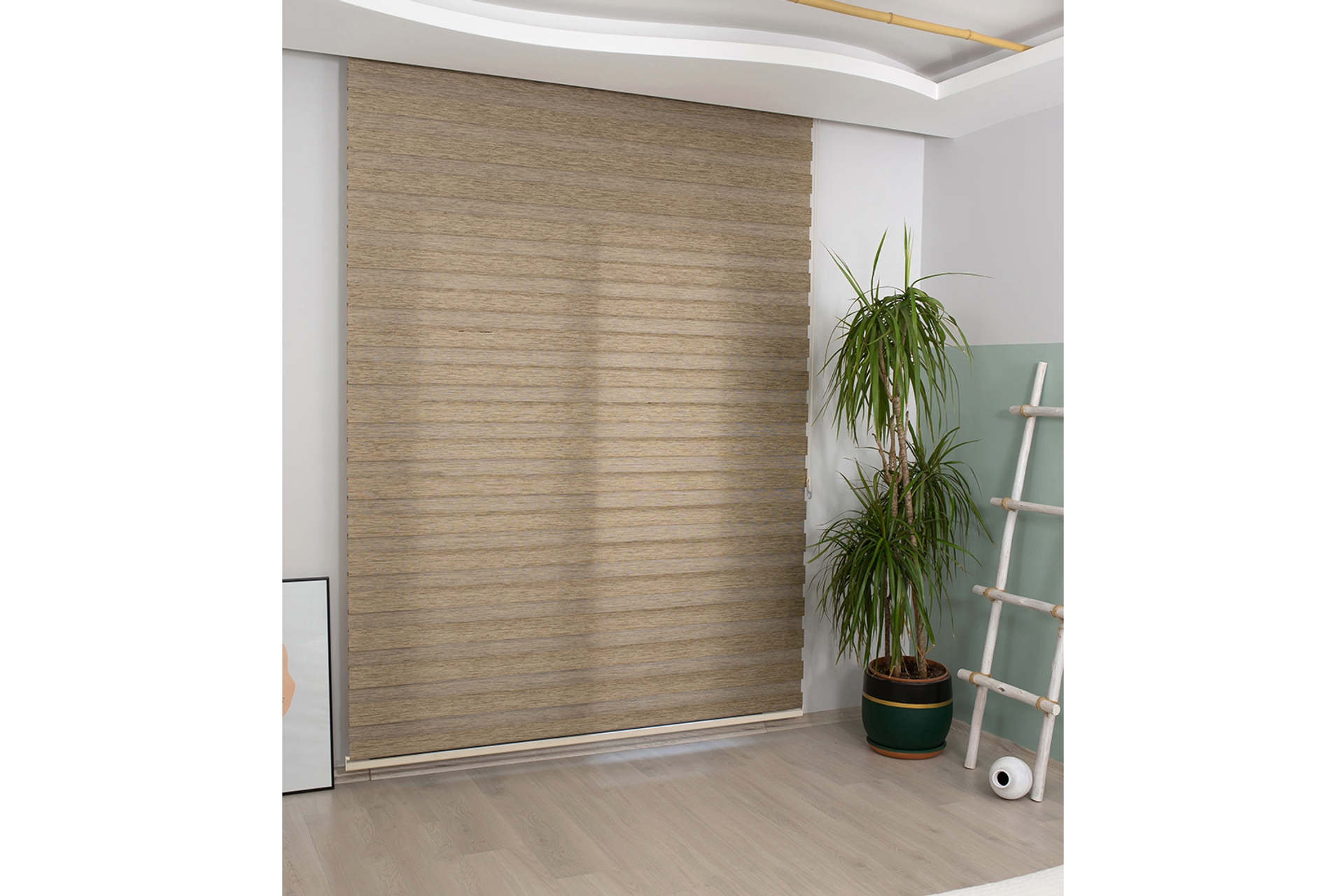 MESHA ZEBRA STOR PERDE DÜZ BAMBU KAHVERENGİ 200X200 CM FİYATI - Vivense