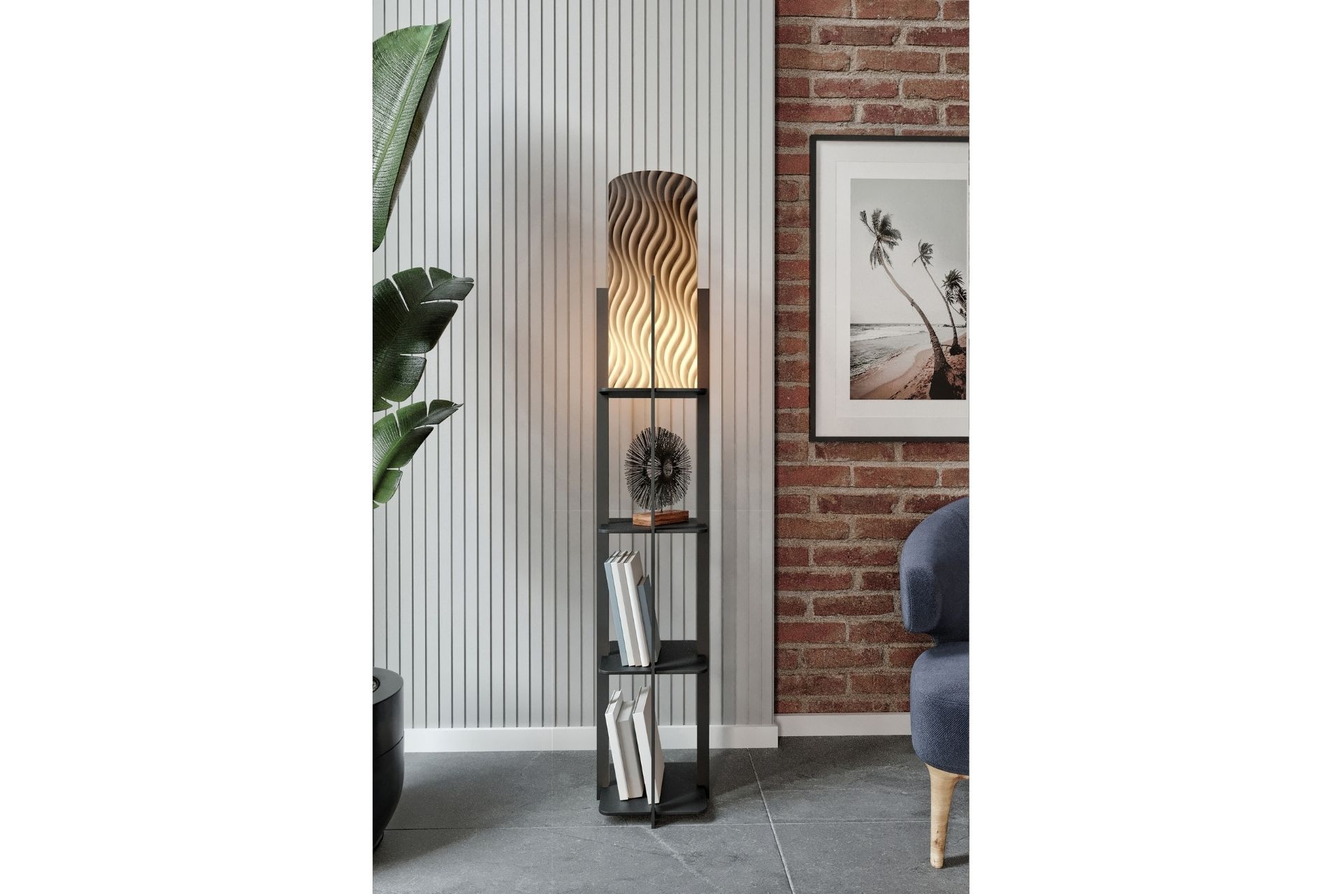 LUNA SİYAH RAFLI WAVE MODERN LAMBADER FİYATI - Vivense