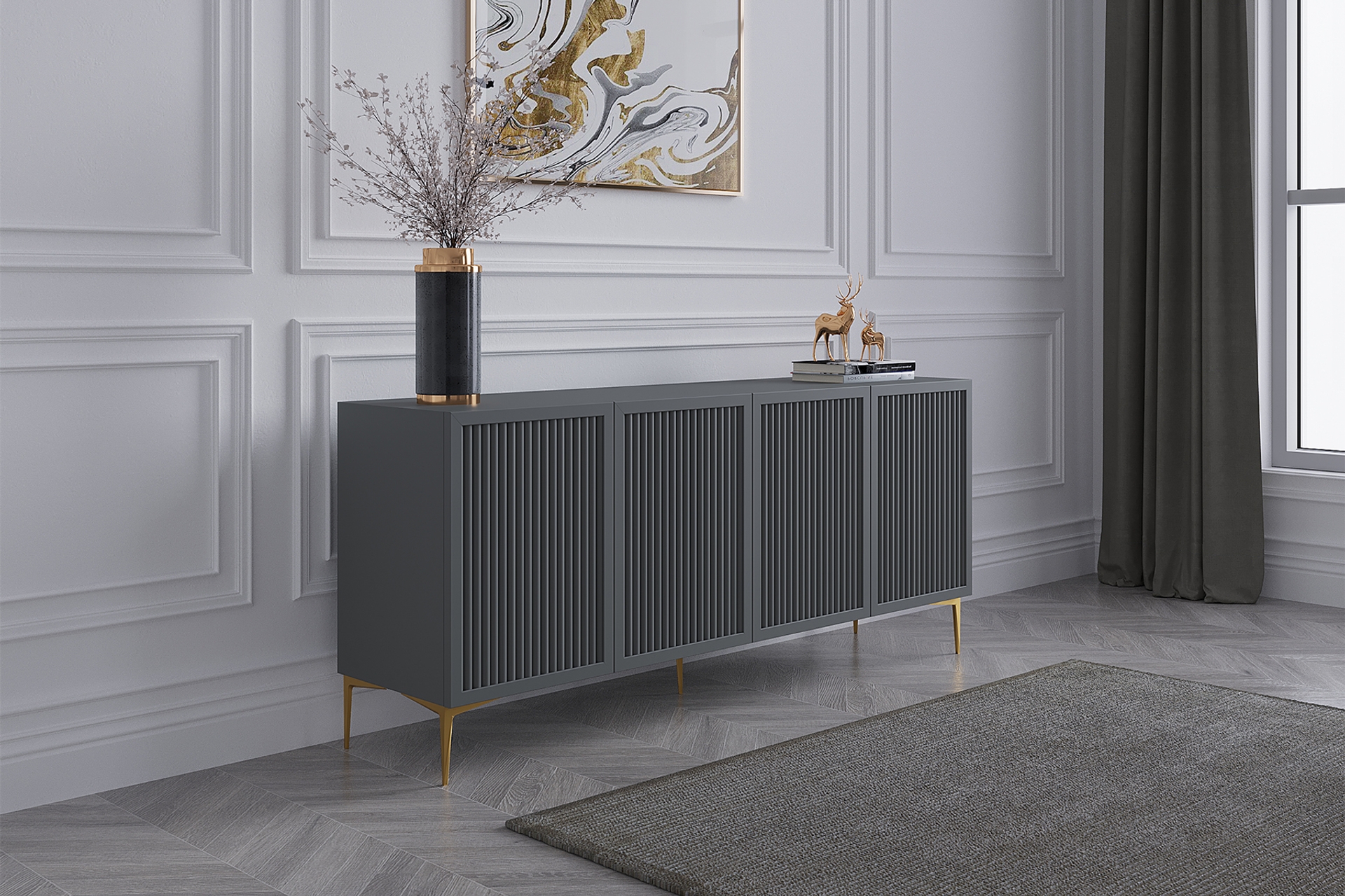 OLA KONSOL, GRİ, GOLD AYAK FİYATI - Vivense